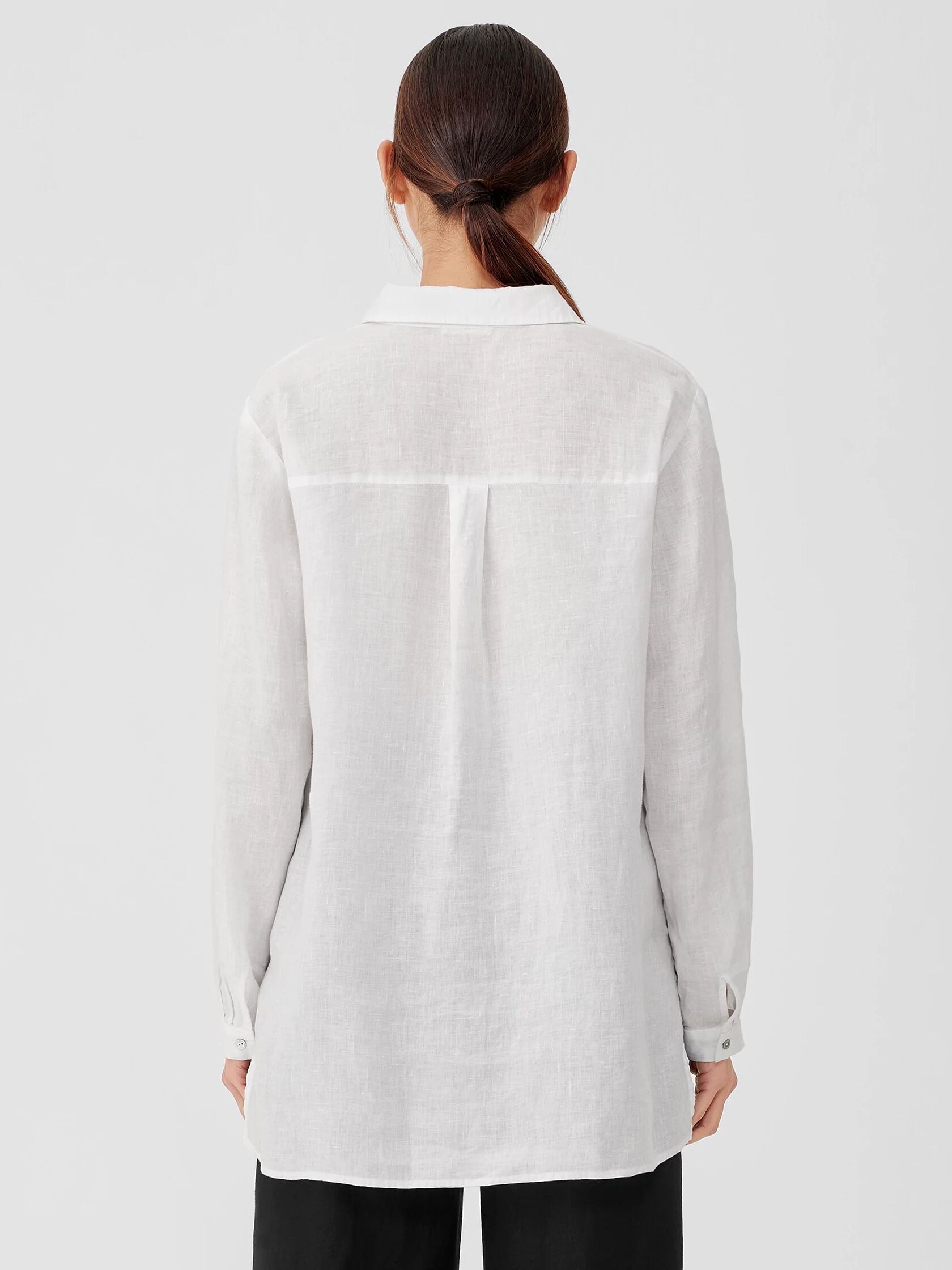 Handkerchief Linen Classic Collar Shirt | EILEEN FISHER