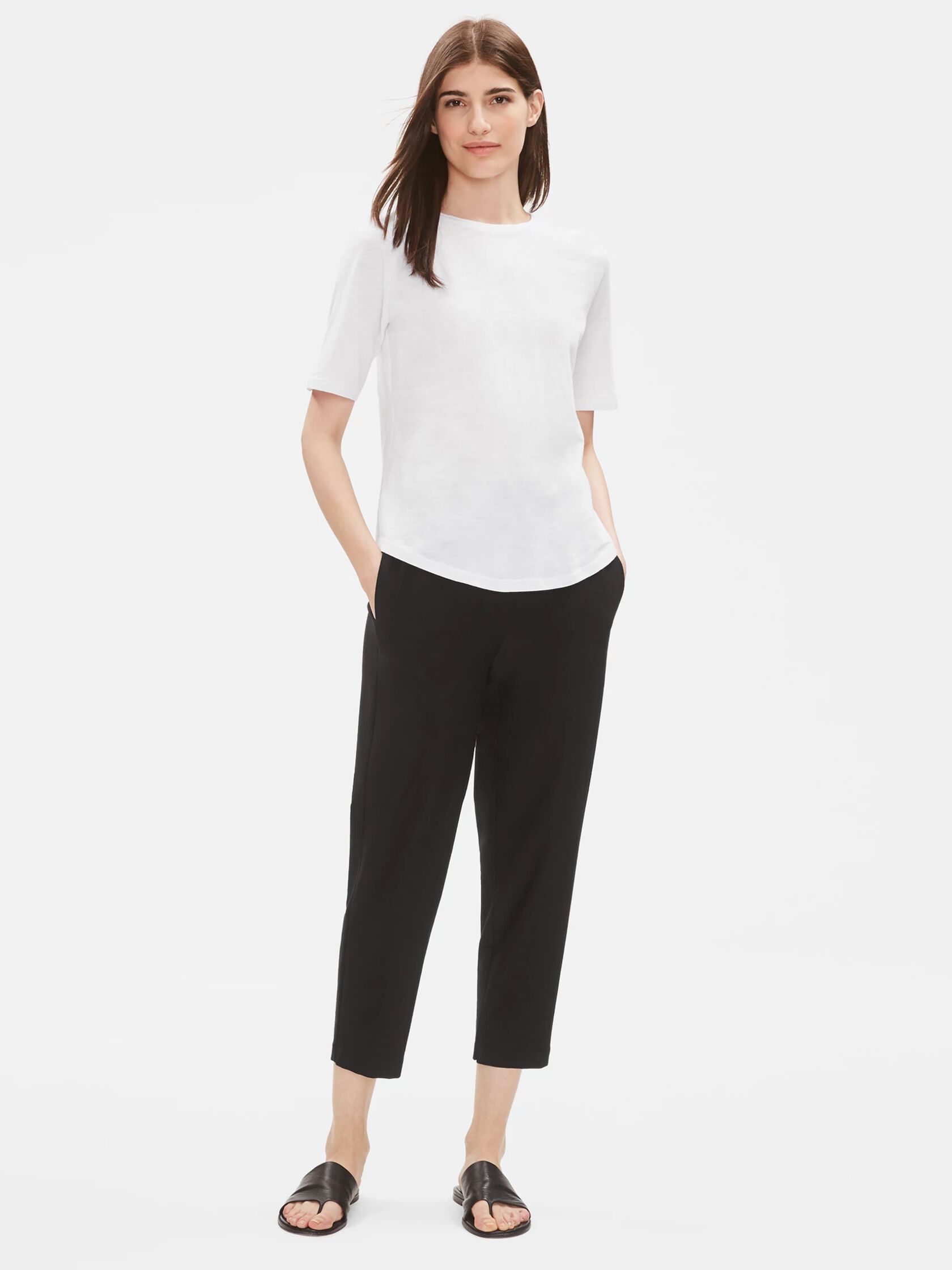 Lightweight Washable Stretch Crepe Slouchy Pant | EILEEN FISHER