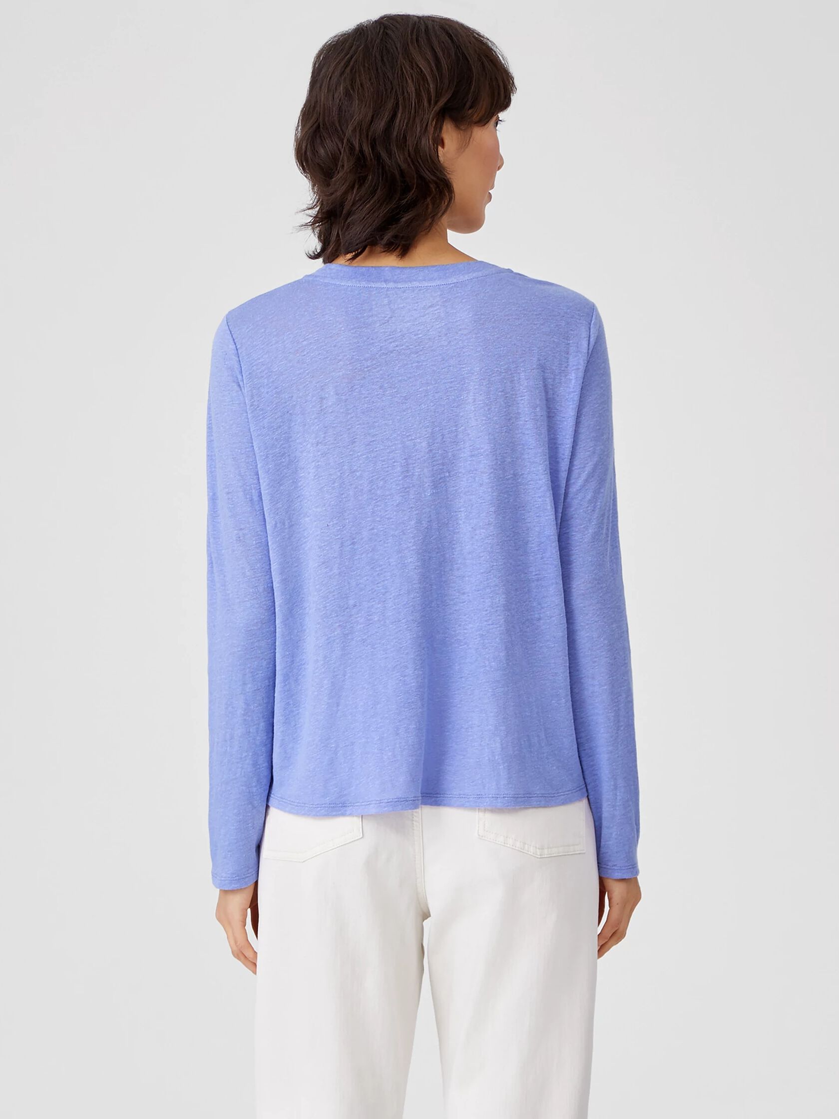 Organic Linen Jersey Crew Neck Top | EILEEN FISHER