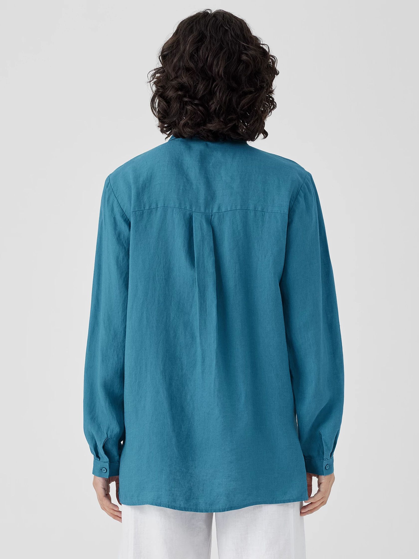 Organic Handkerchief Linen Classic Collar Shirt | EILEEN FISHER