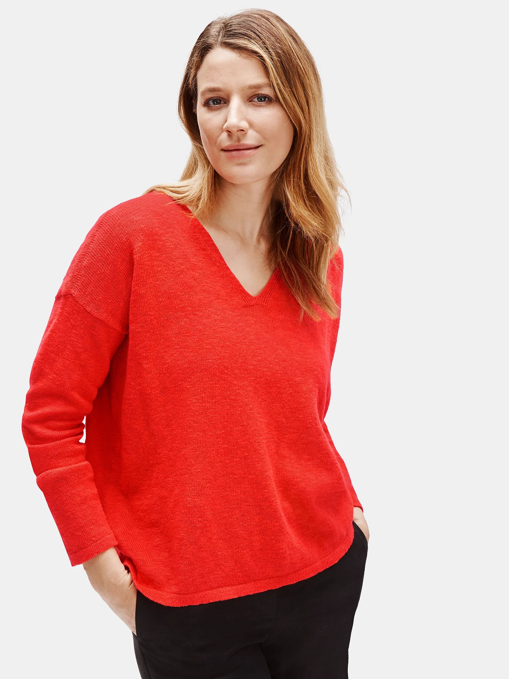 Organic Cotton Linen Slub Box-Top | EILEEN FISHER