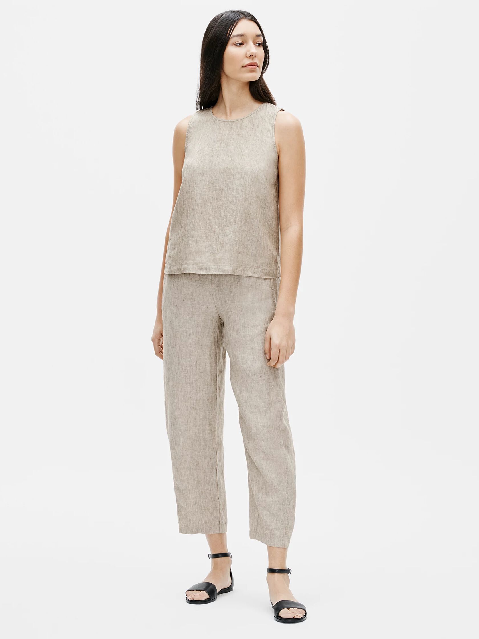 Washed Organic Linen Delave Shell | EILEEN FISHER