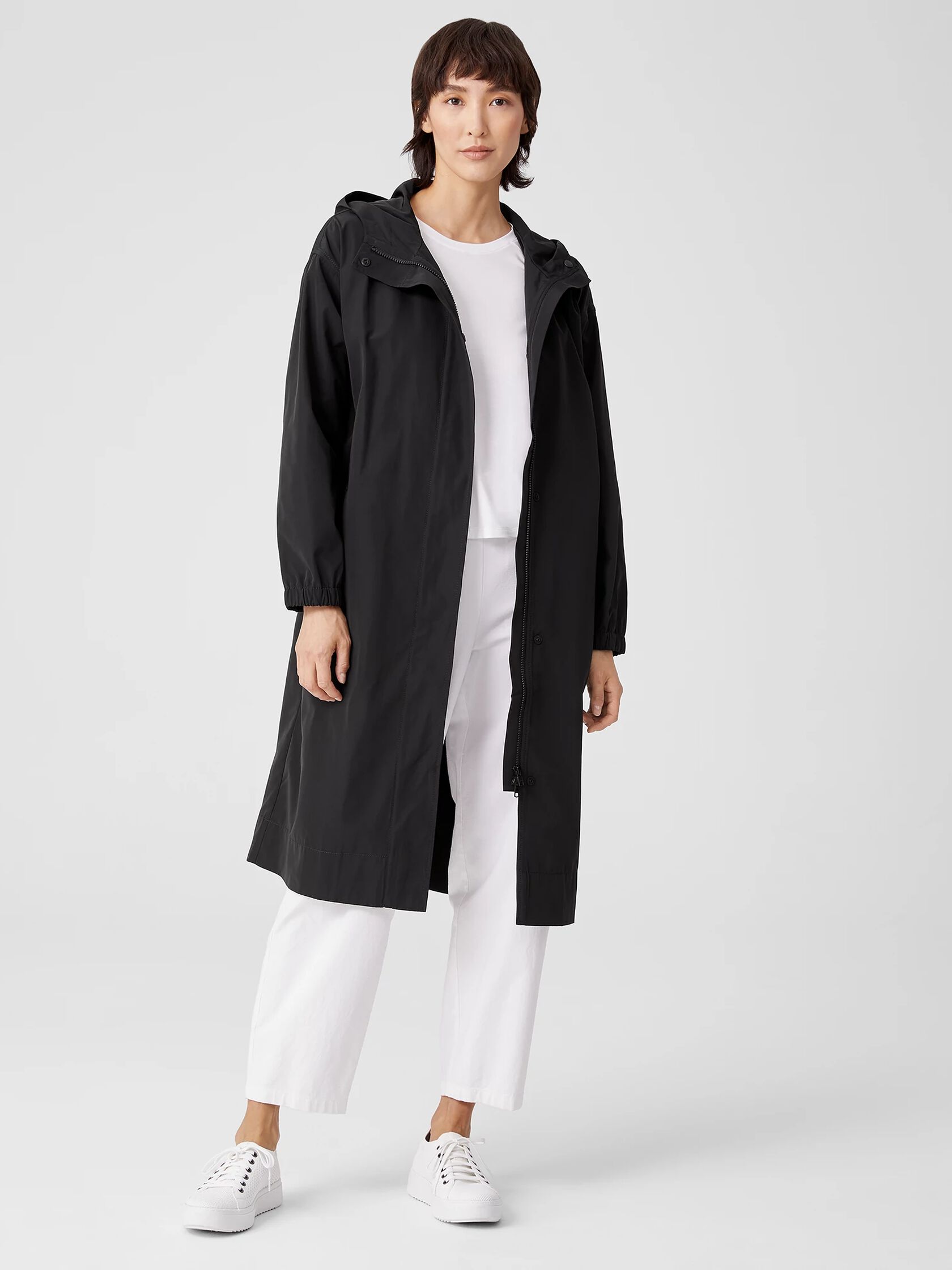Recycled Polyester Hooded Coat | EILEEN FISHER