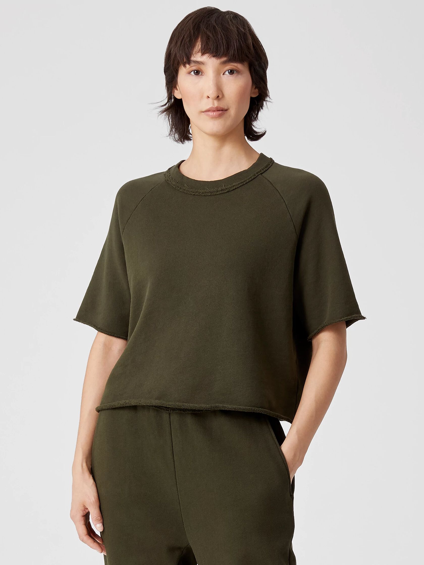 Organic Cotton French Terry Box-Top | EILEEN FISHER