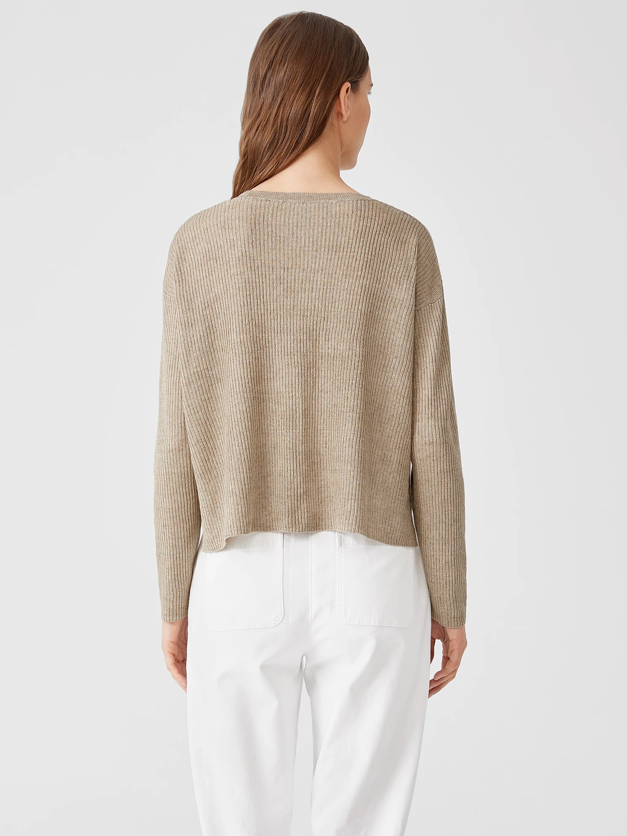 Organic Linen Delave Round Neck Top | EILEEN FISHER