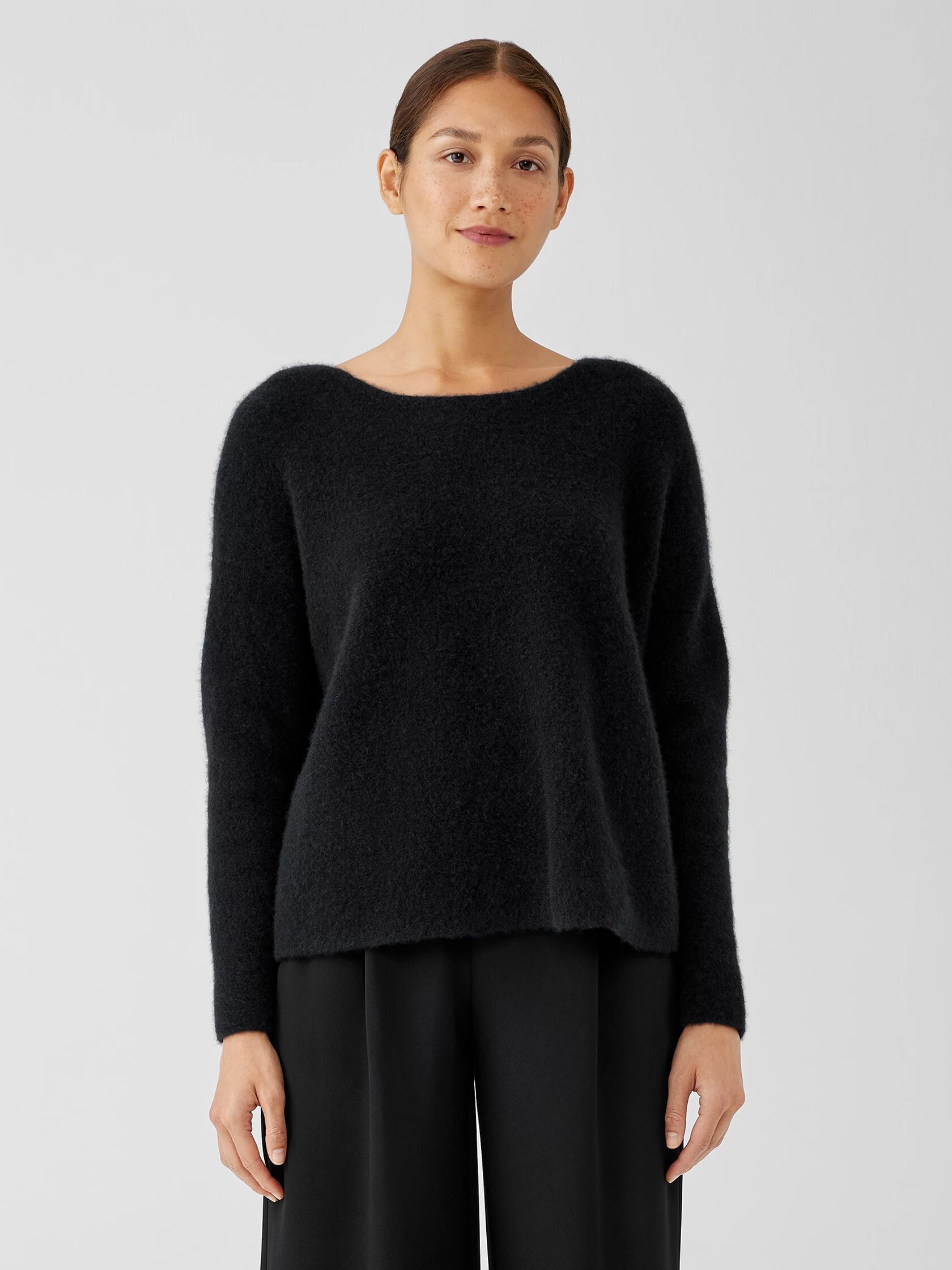 Cashmere Silk Bliss Boatneck Top | Eileen Fisher