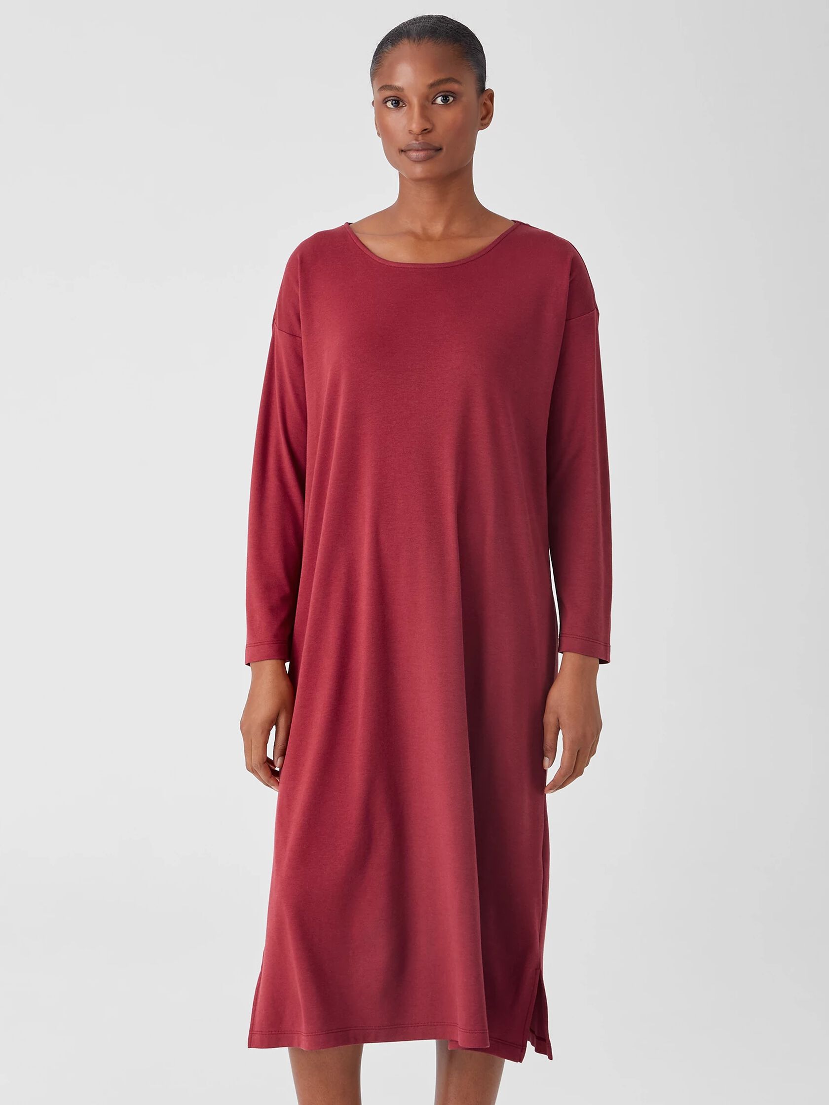 Cozy Organic Cotton Interlock Dress | EILEEN FISHER