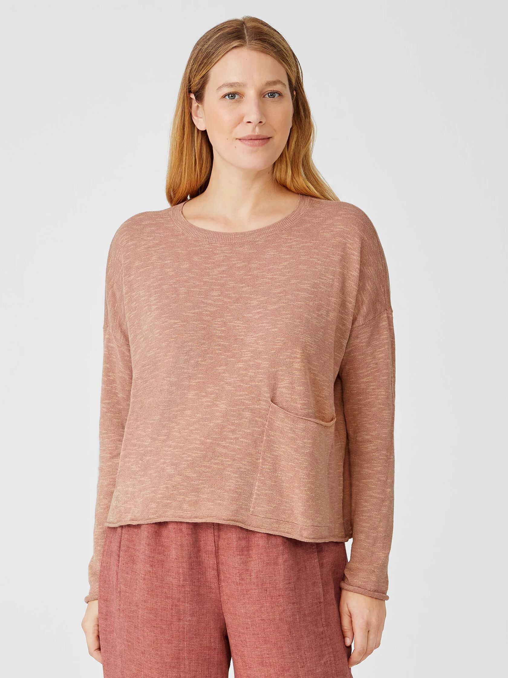 Organic Linen Cotton Slub Box-Top | EILEEN FISHER