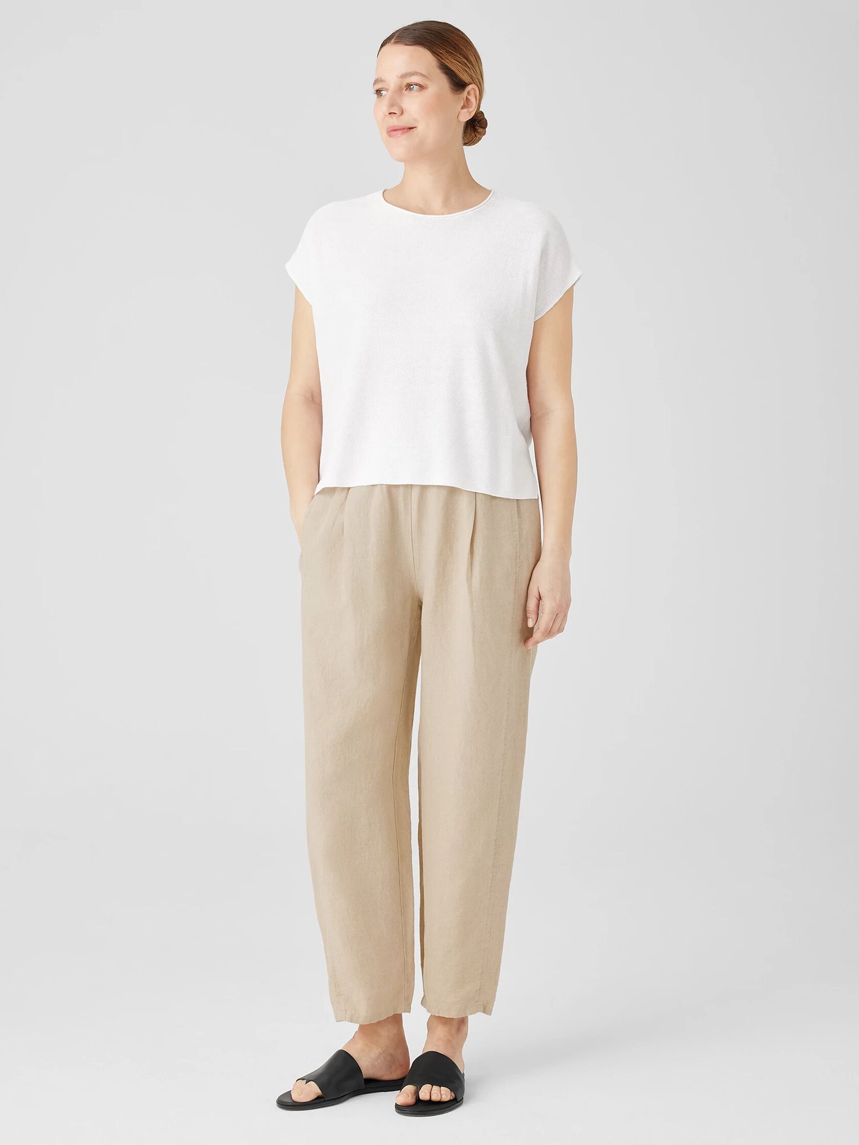 Organic Linen Cotton Seed Square Top | EILEEN FISHER