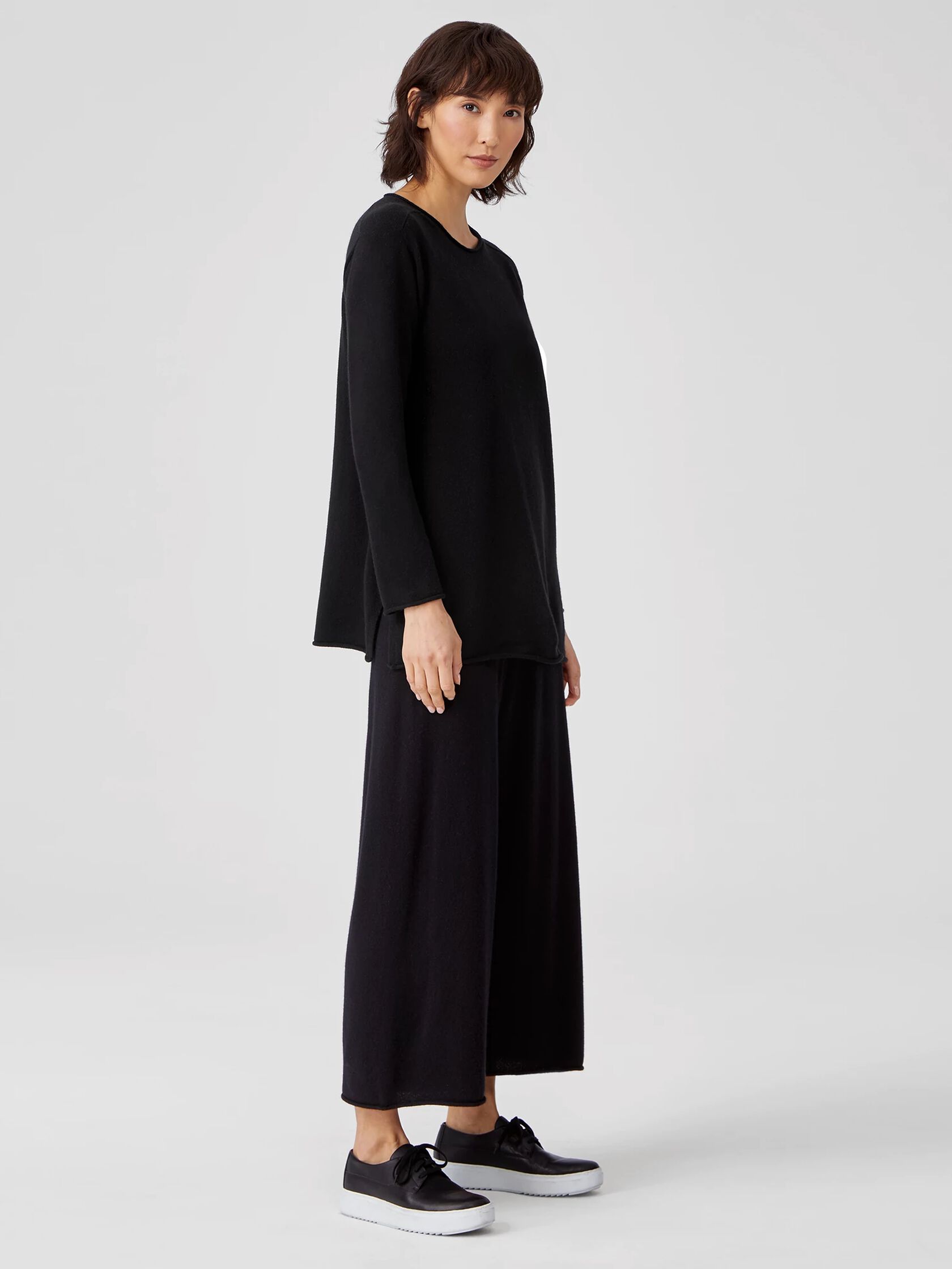Italian Cashmere Crew Neck Tunic | EILEEN FISHER