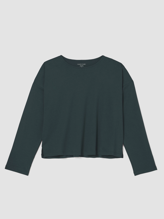 Cozy Organic Cotton Interlock Box-Top | EILEEN FISHER