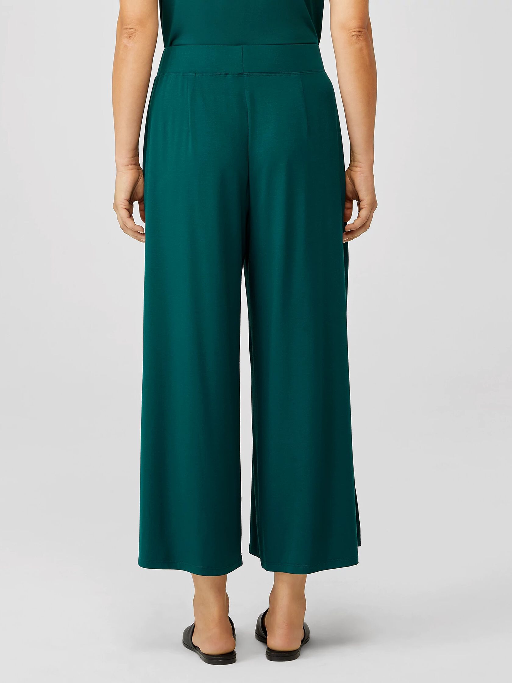 Viscose Jersey Wide-Leg Pant with Slits | EILEEN FISHER