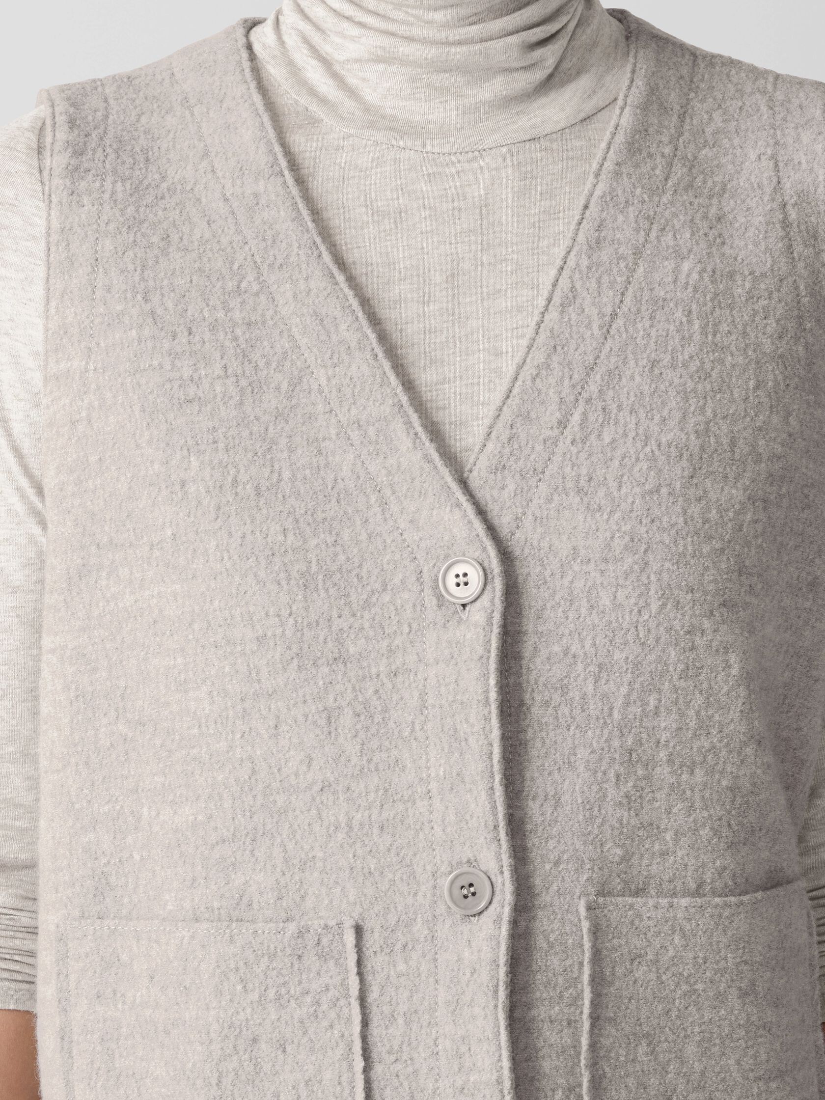 Lightweight Boiled Wool Vest in Regenerative Wool | EILEEN FISHER