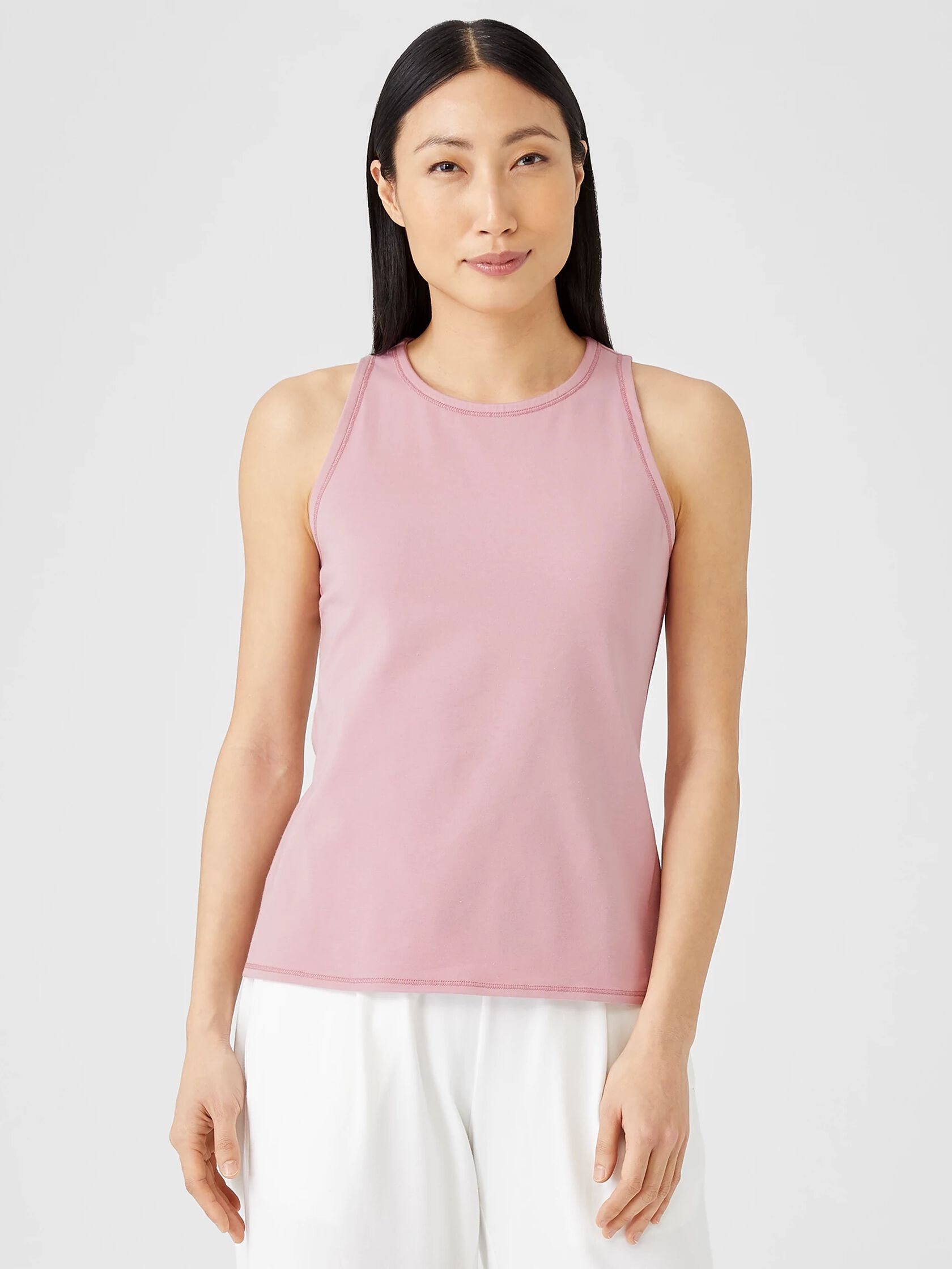 Traceable Organic Cotton Jersey Round Neck Tank | EILEEN FISHER