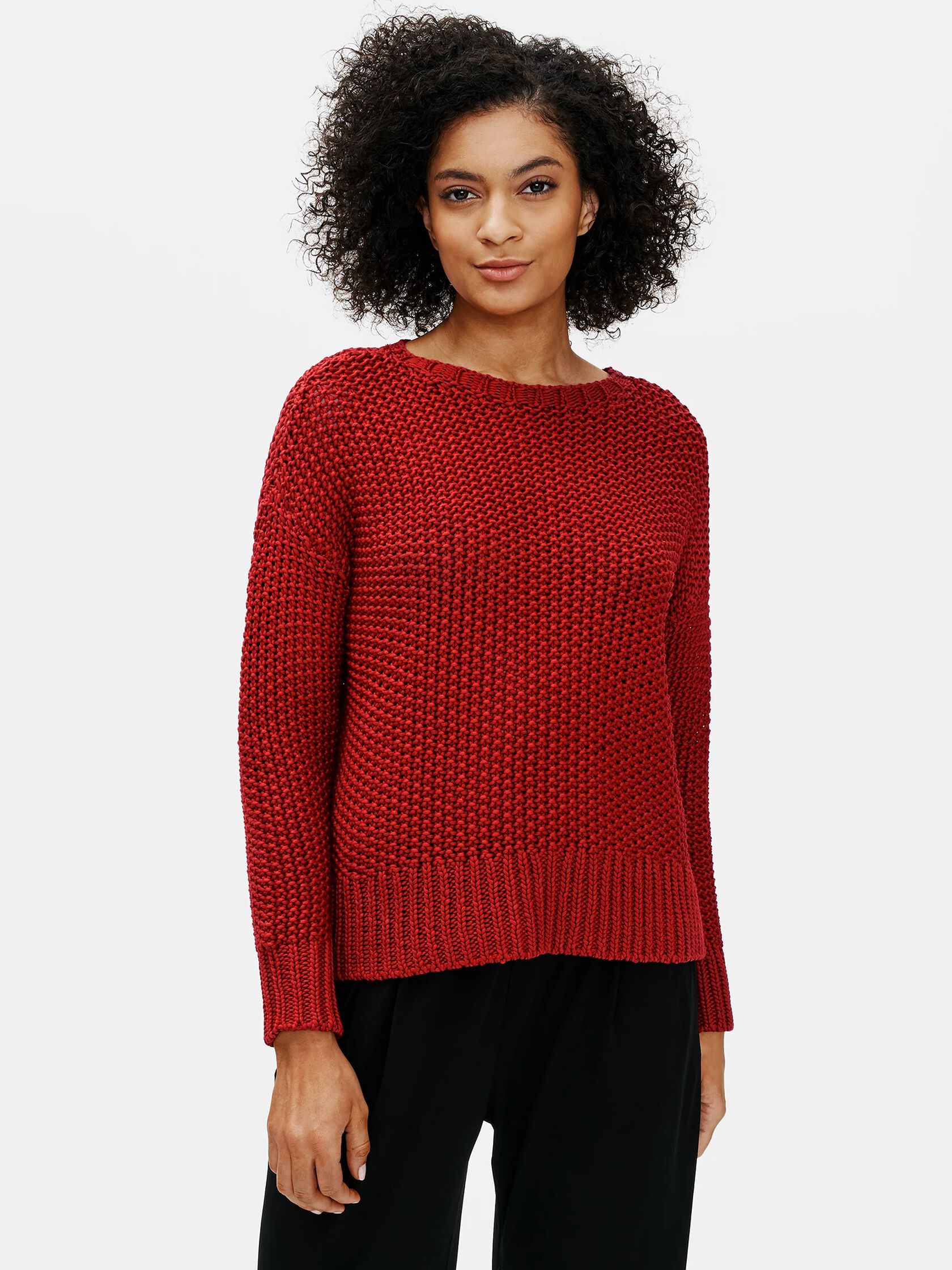 Organic Cotton Cord Crew Neck Box-Top | EILEEN FISHER