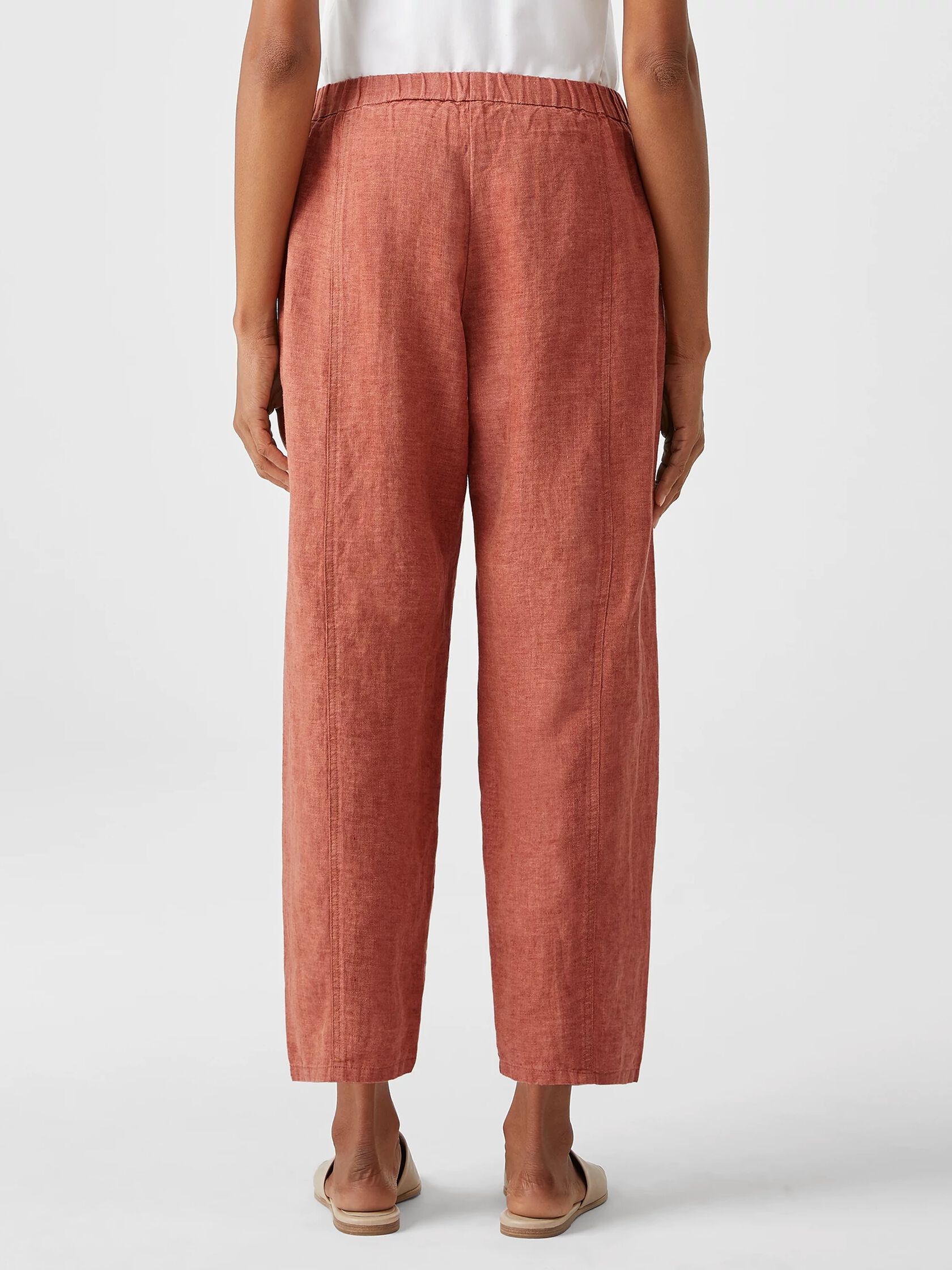 Washed Organic Linen Delave Lantern Pant | EILEEN FISHER