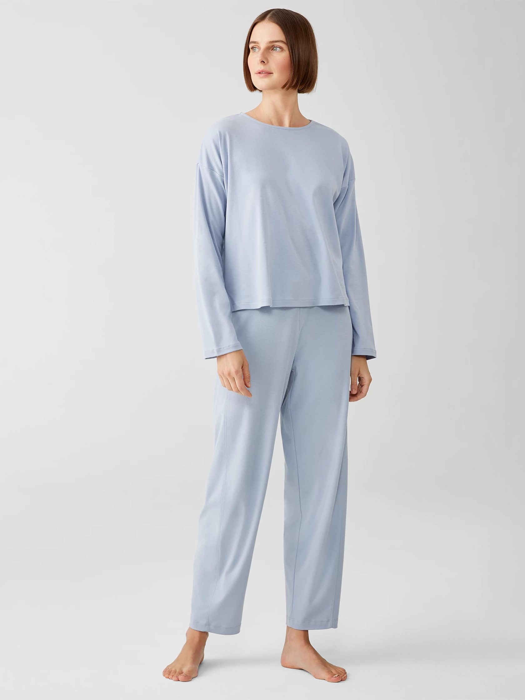Cozy Organic Cotton Interlock Box-Top | EILEEN FISHER