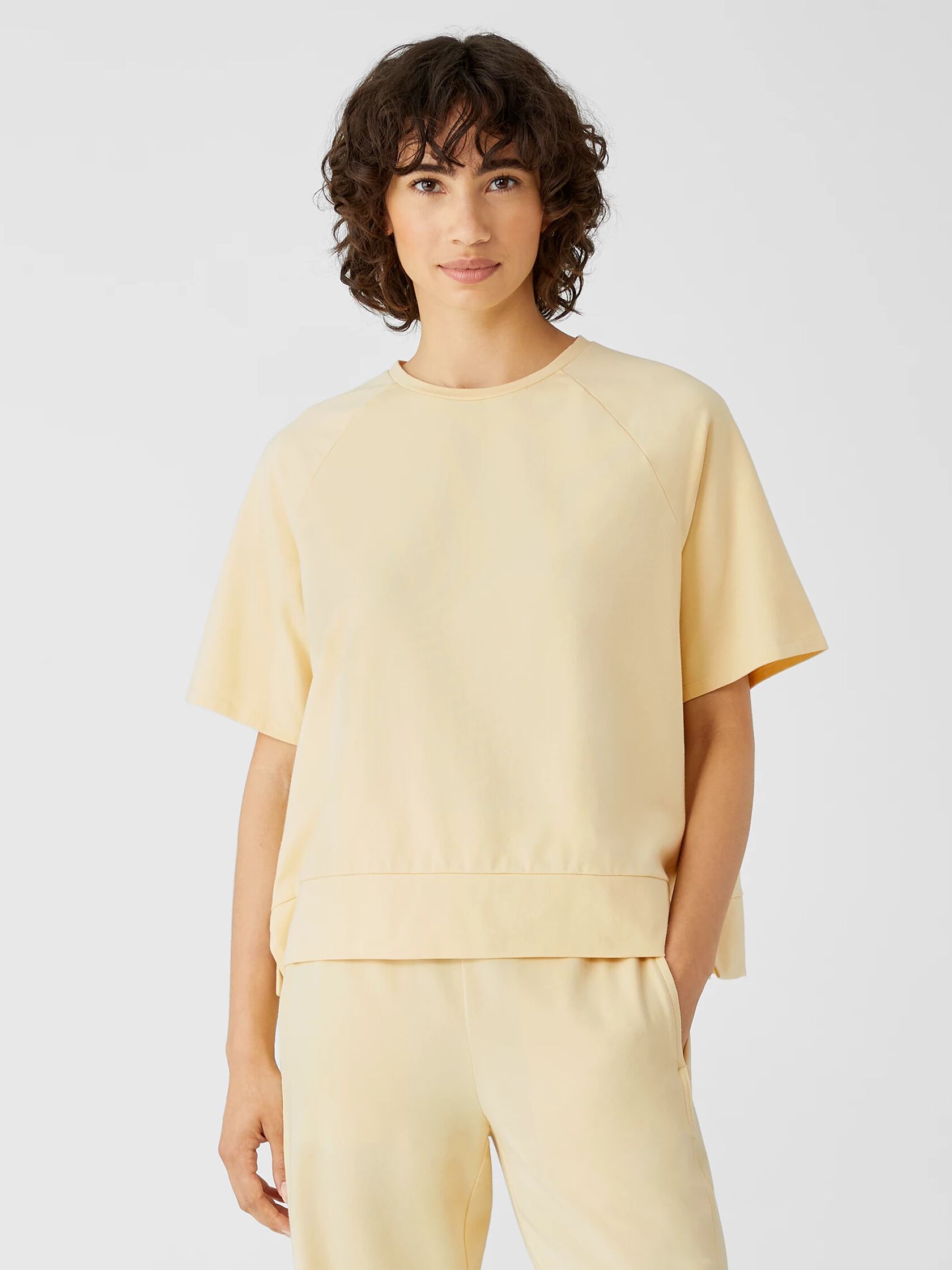 Traceable Cotton Jersey Crew Neck Top | EILEEN FISHER