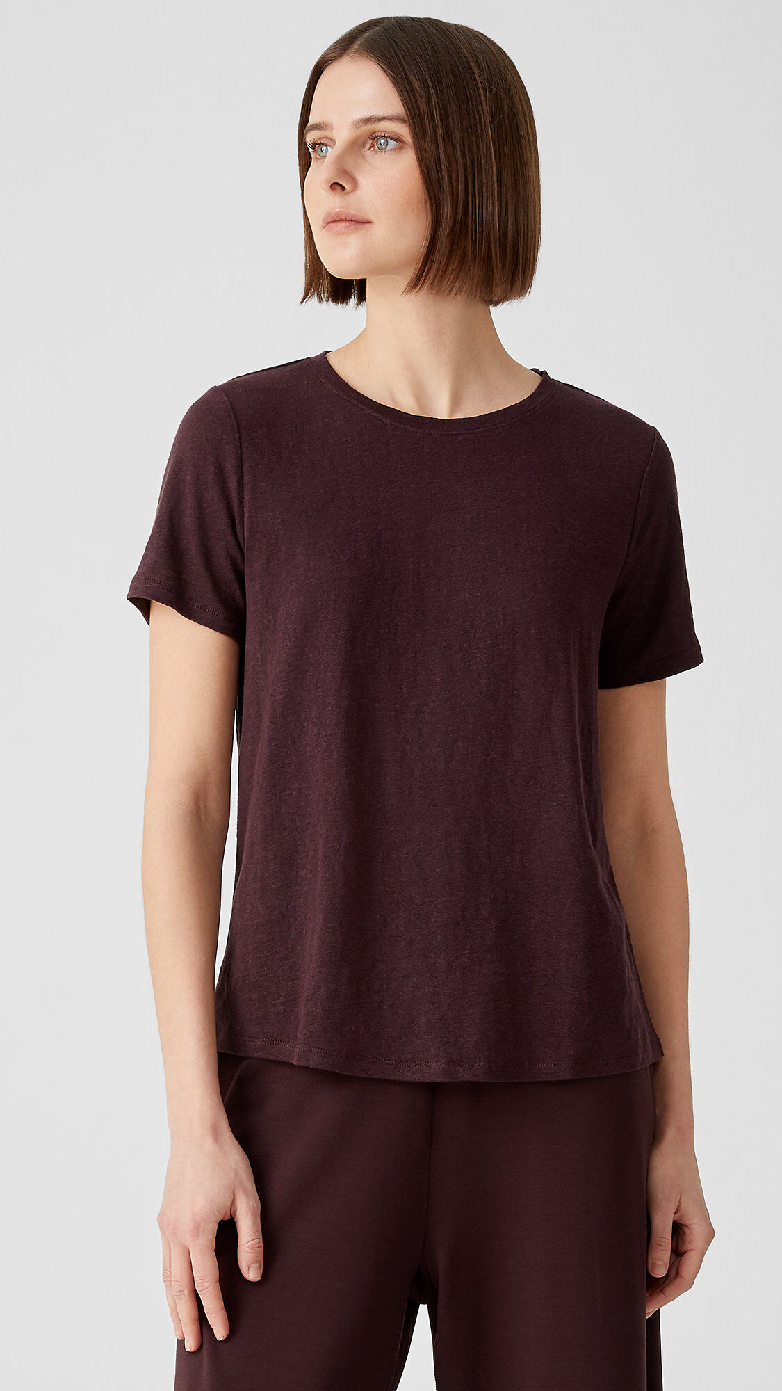 Organic Linen Jersey Short-Sleeve Tee | EILEEN FISHER