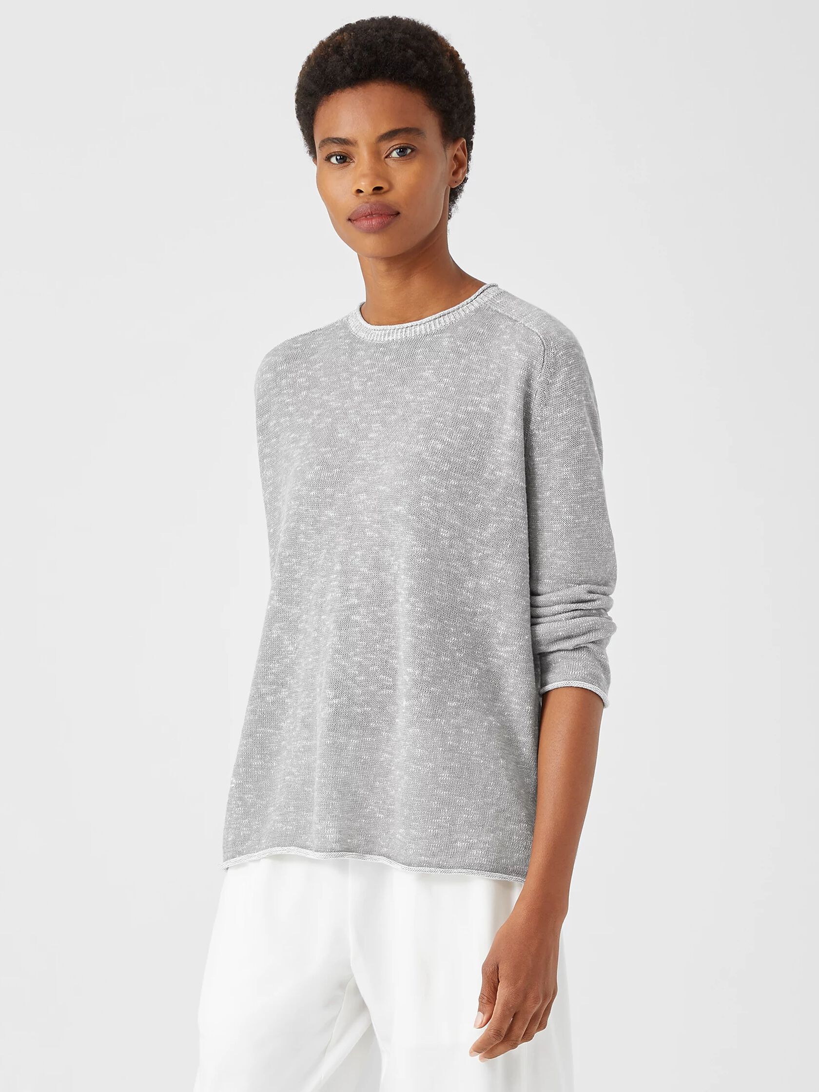 Organic Cotton Linen Slub Top | EILEEN FISHER