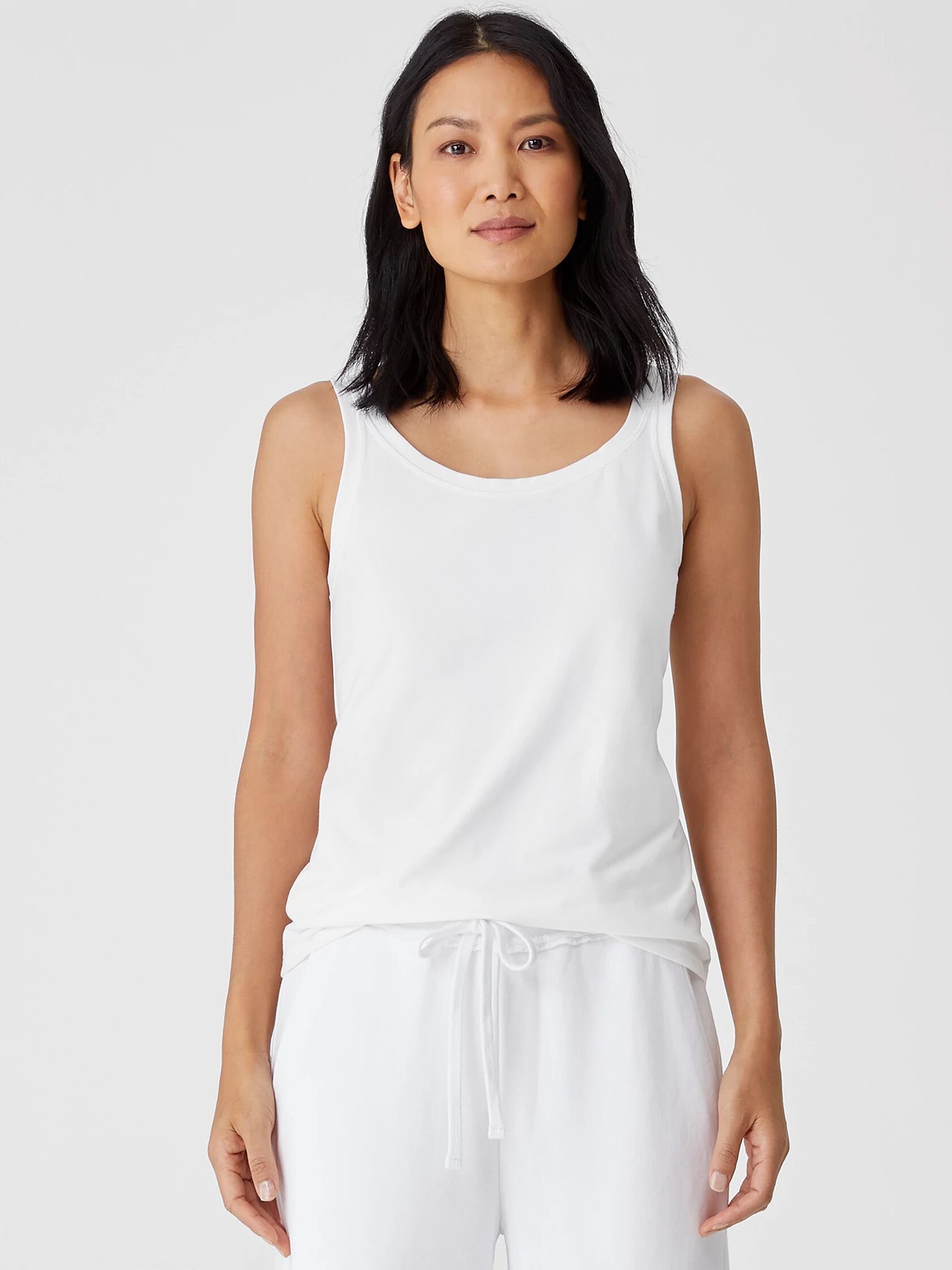 Traceable Organic Cotton Jersey Scoop Neck Tank | EILEEN FISHER