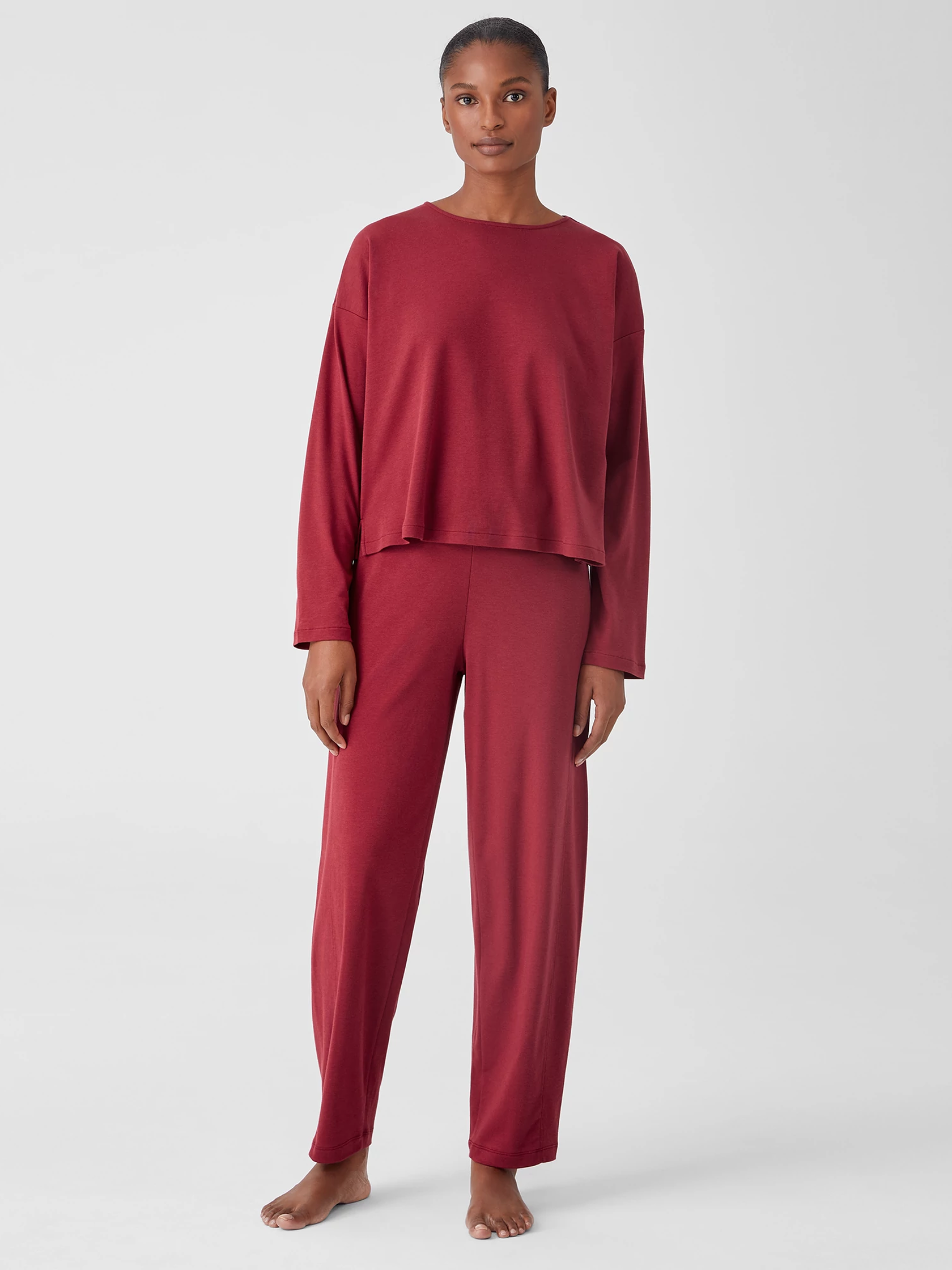 Cozy Organic Cotton Interlock Box-Top | EILEEN FISHER