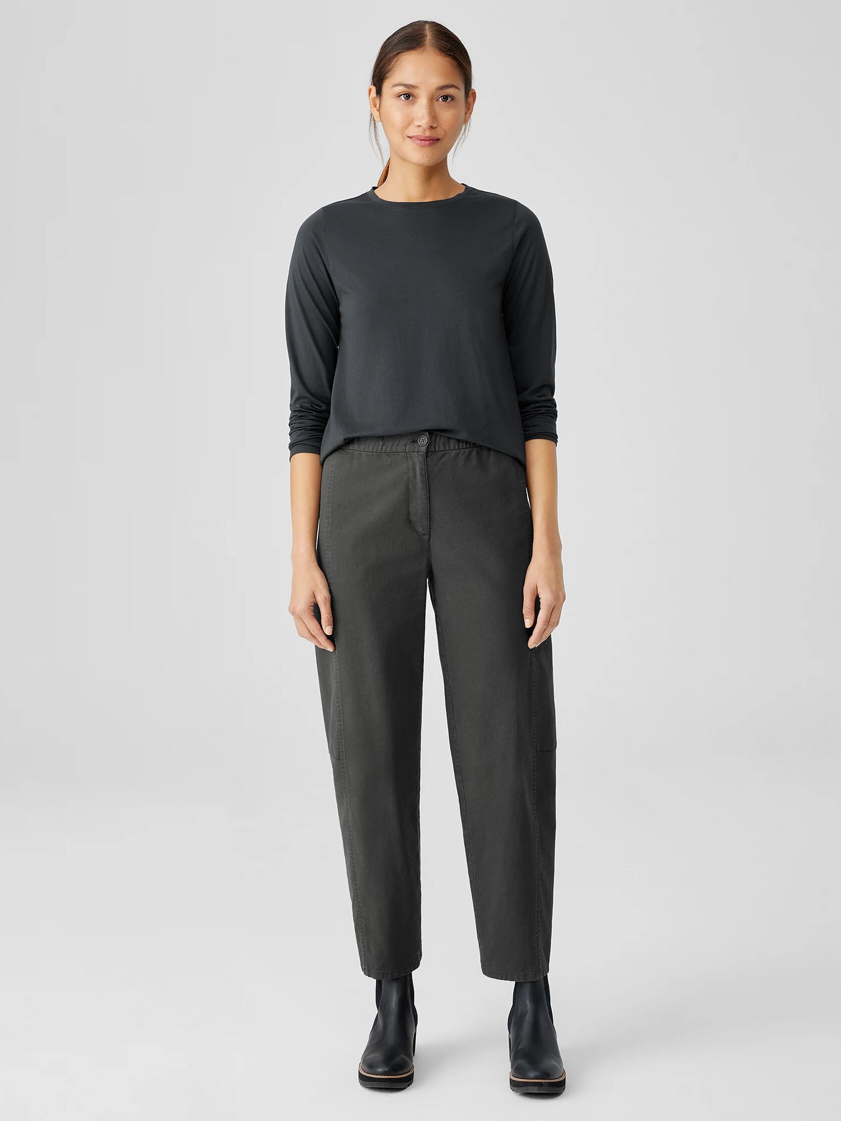 Cotton Hemp Stretch Lantern Pant | EILEEN FISHER