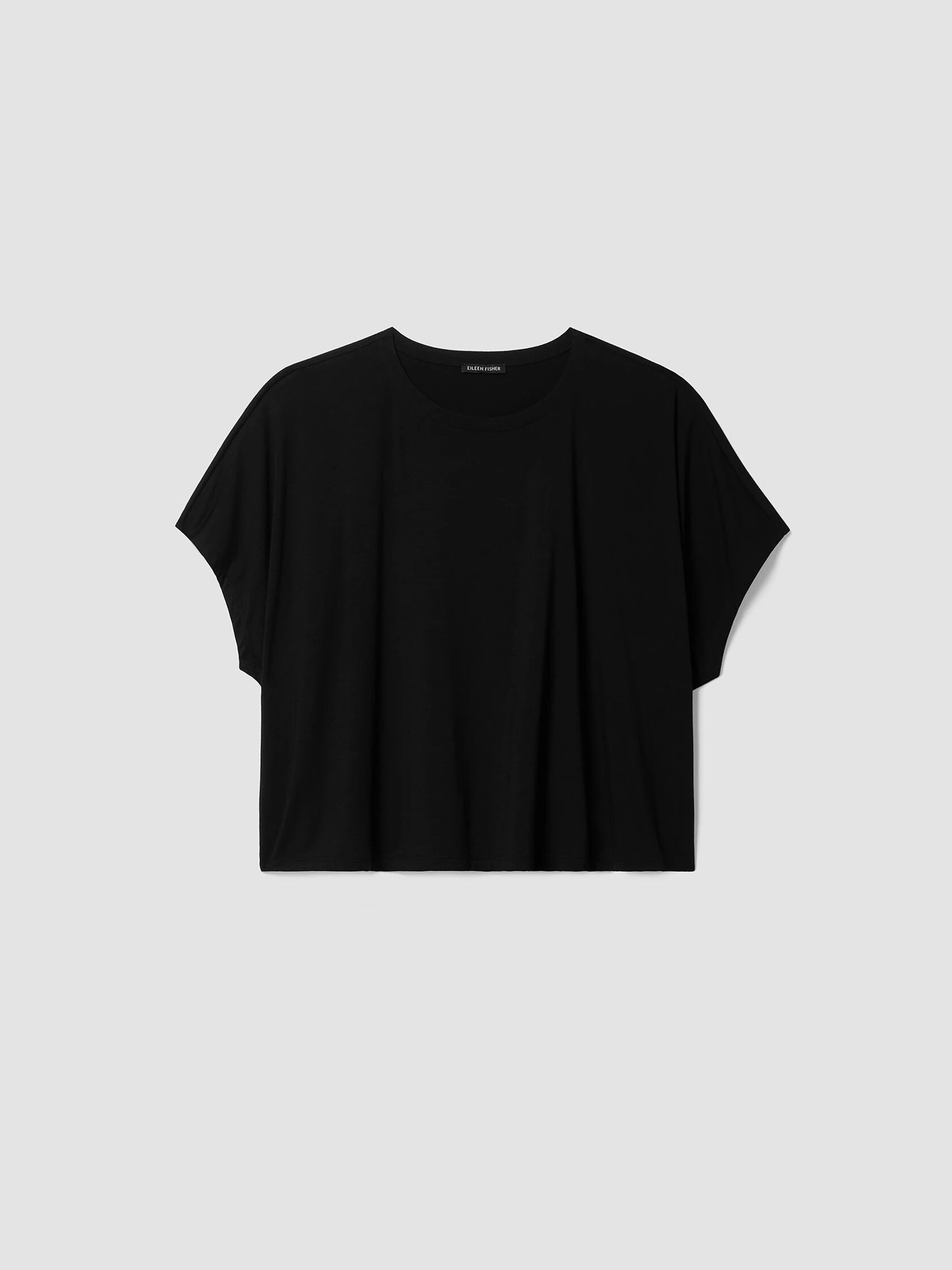 Fine Jersey Crew Neck Box-Top | EILEEN FISHER