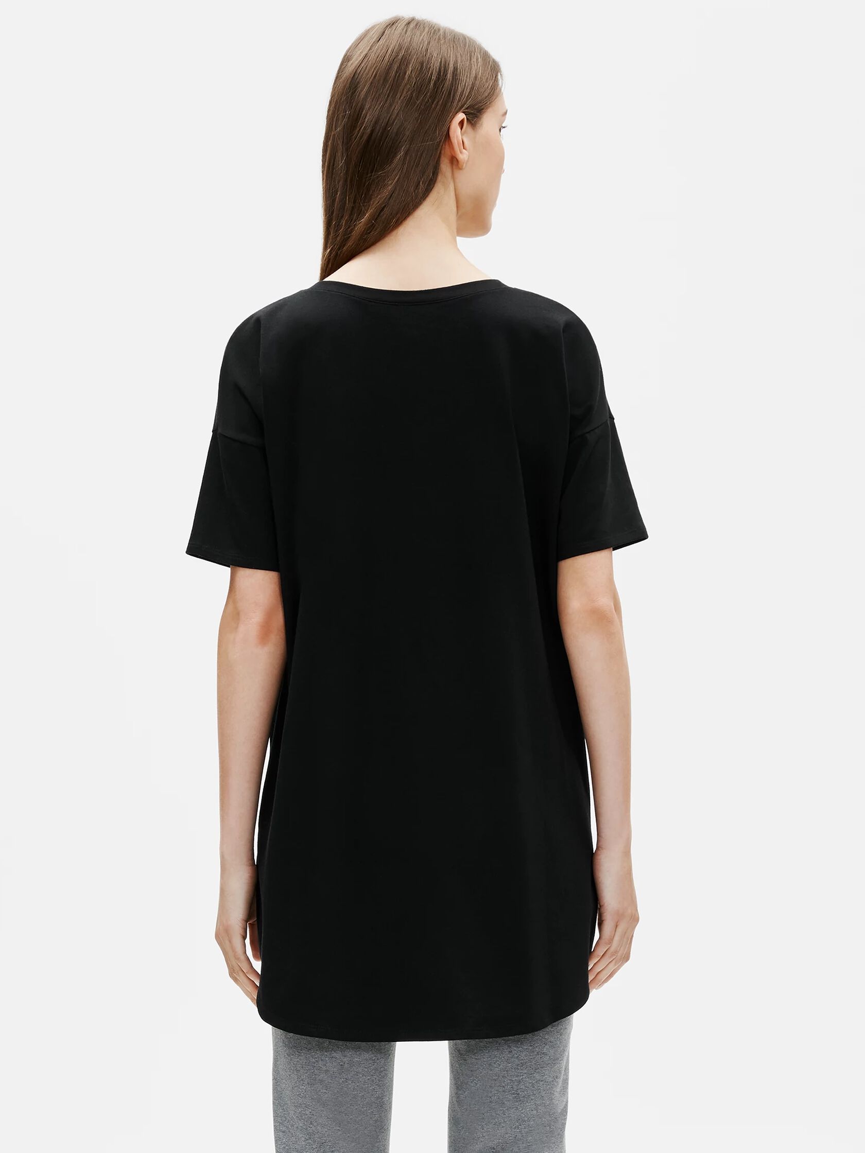 Traceable Cotton Stretch V-Neck Tunic | EILEEN FISHER
