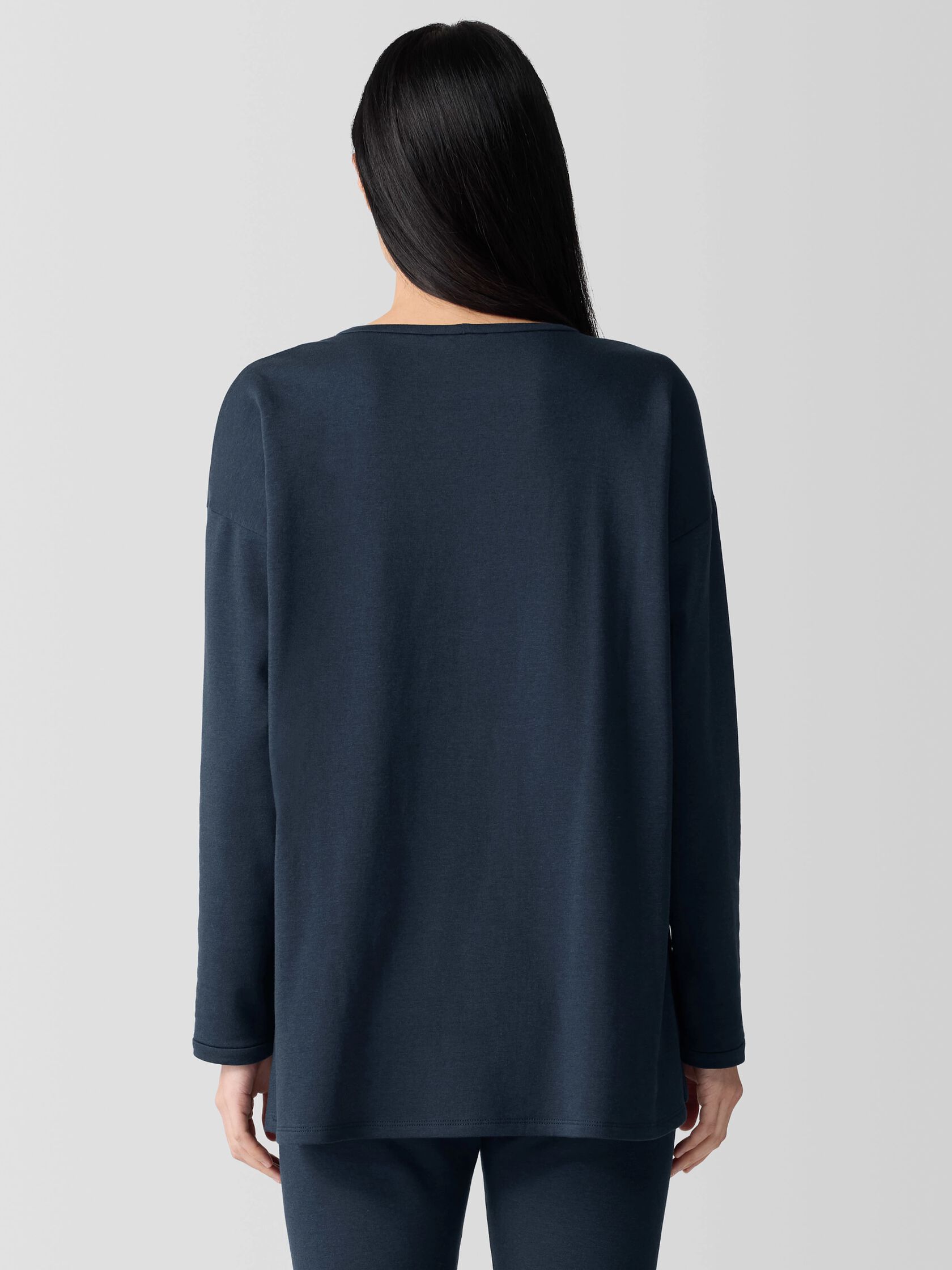 Cozy Brushed Terry Hug Long Box-Top | EILEEN FISHER