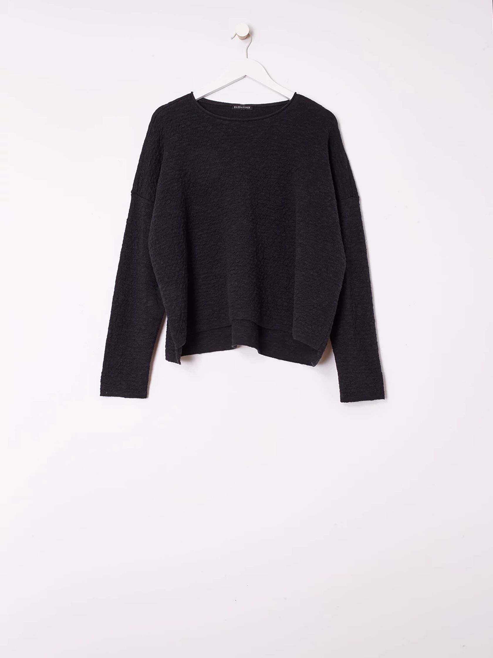 Organic Cotton Linen Slub Crew Neck Box-Top | EILEEN FISHER