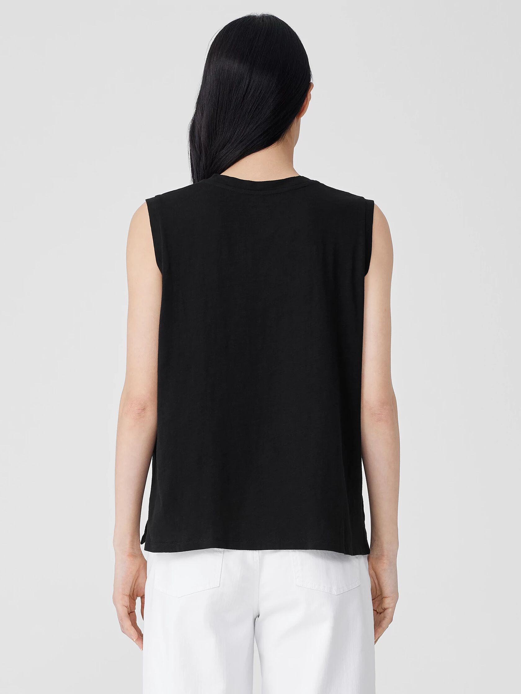 Organic Cotton Slub Crew Neck Tank | EILEEN FISHER
