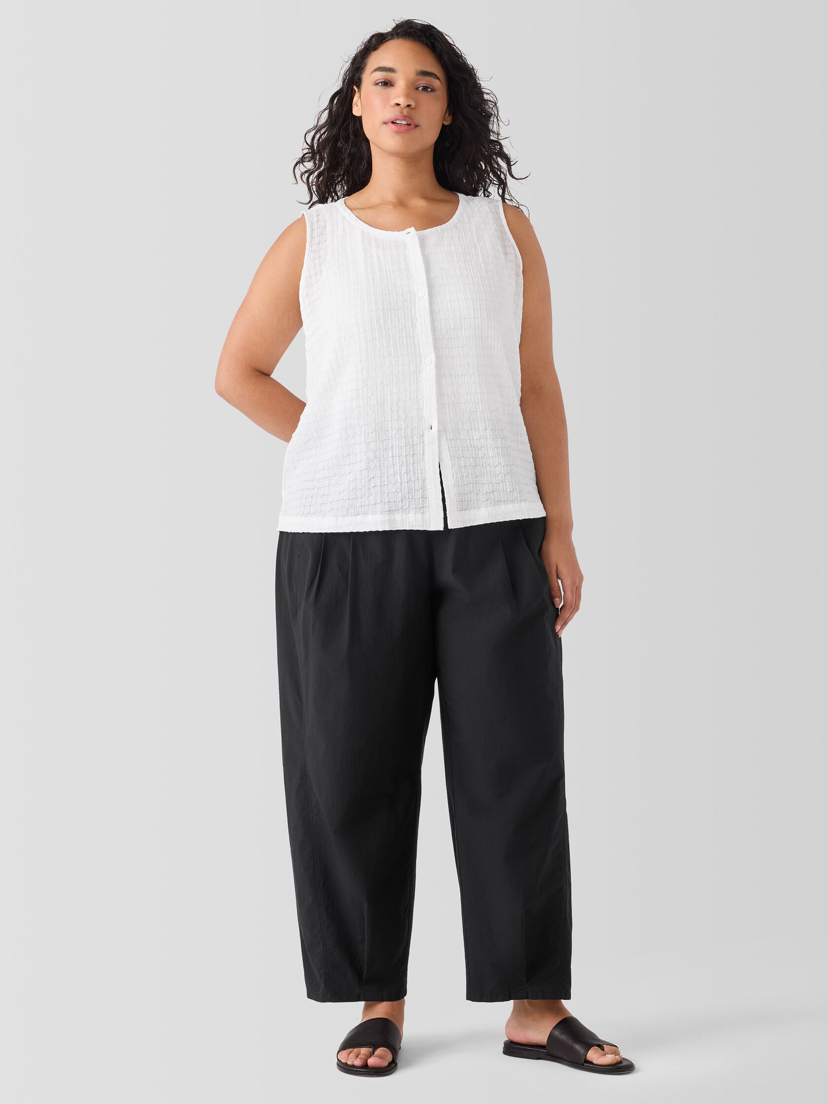 Washed Organic Cotton Poplin Lantern Pant | EILEEN FISHER