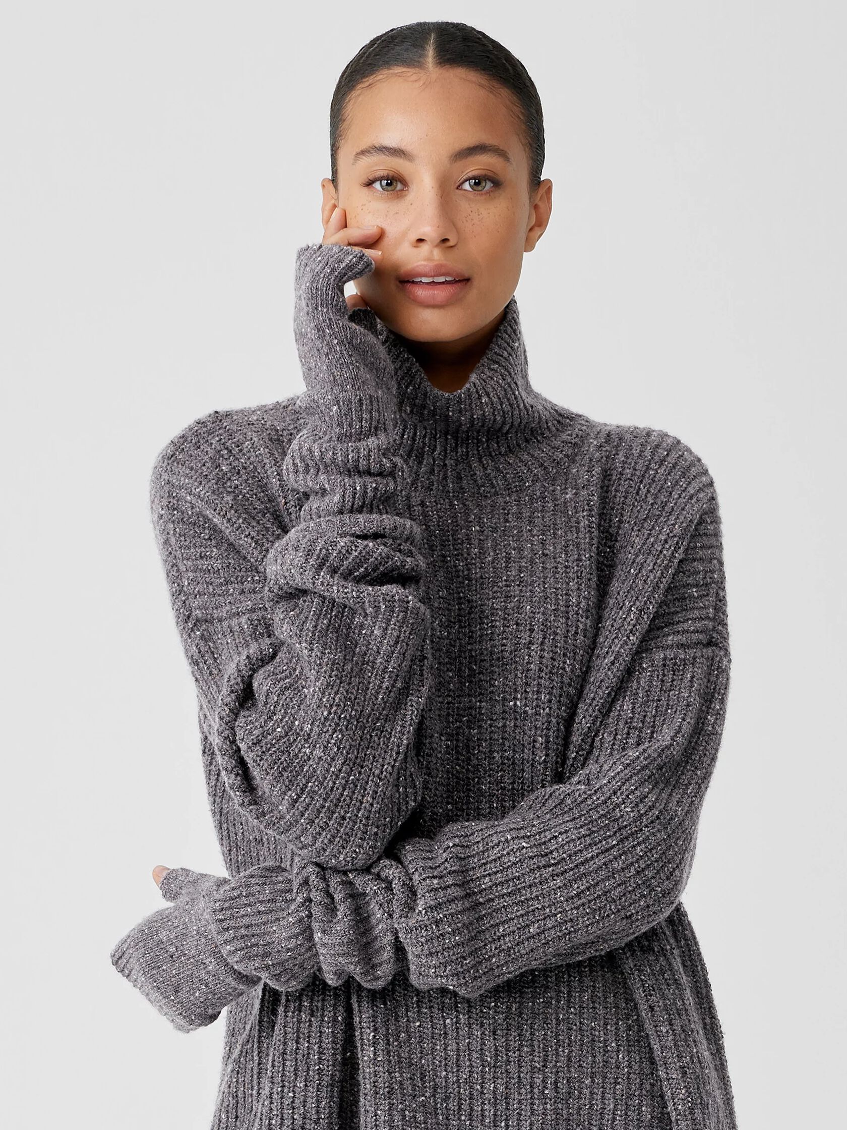 Recycled Cashmere Wool Tweed Glovelettes | Eileen Fisher