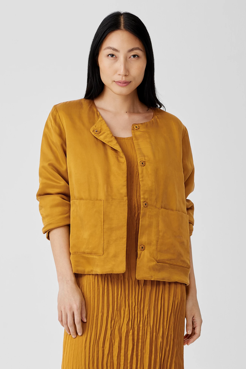 Crushed Cupro Scoop Neck Dress | EILEEN FISHER