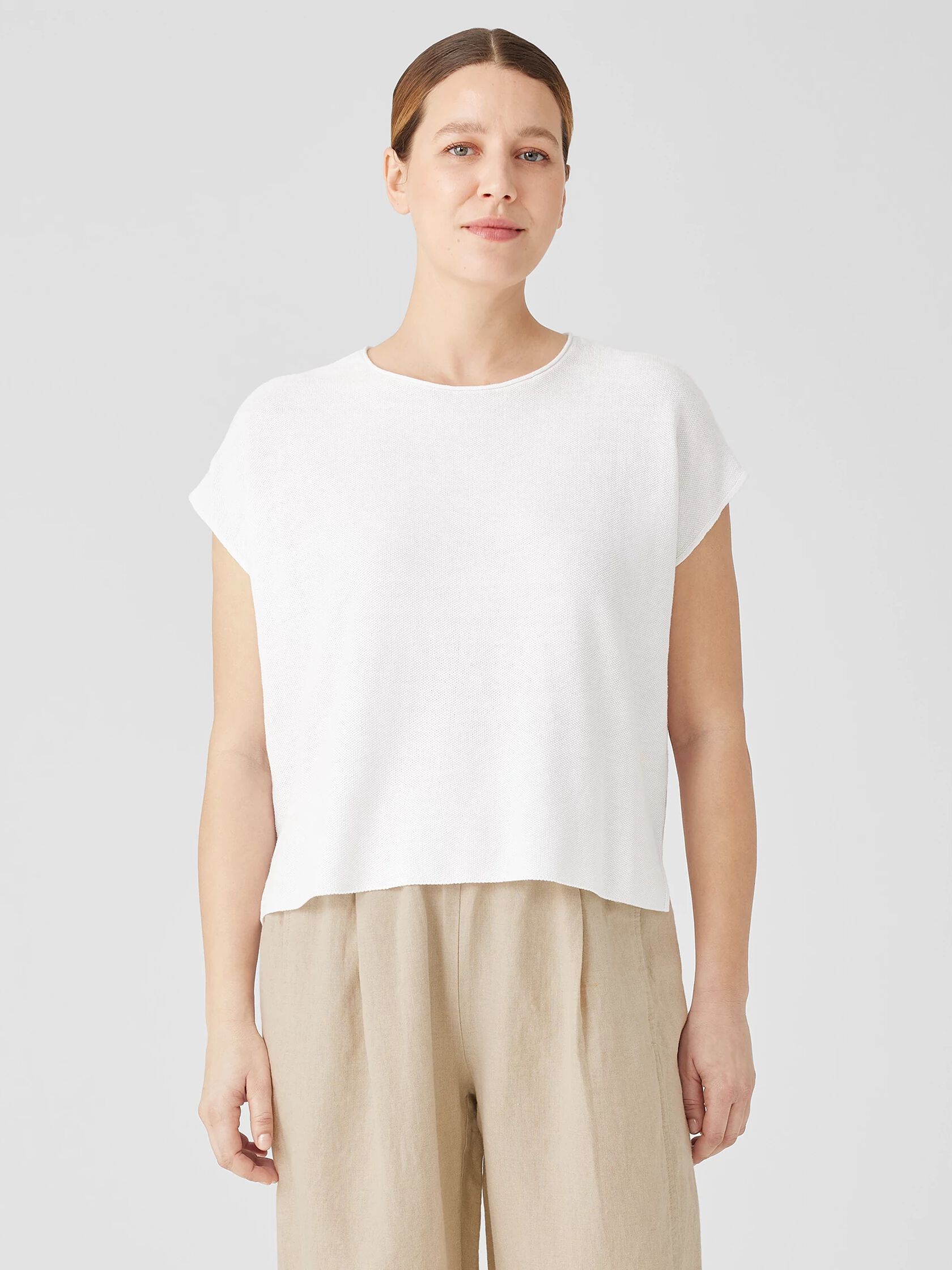 Organic Linen Cotton Seed Square Top | EILEEN FISHER