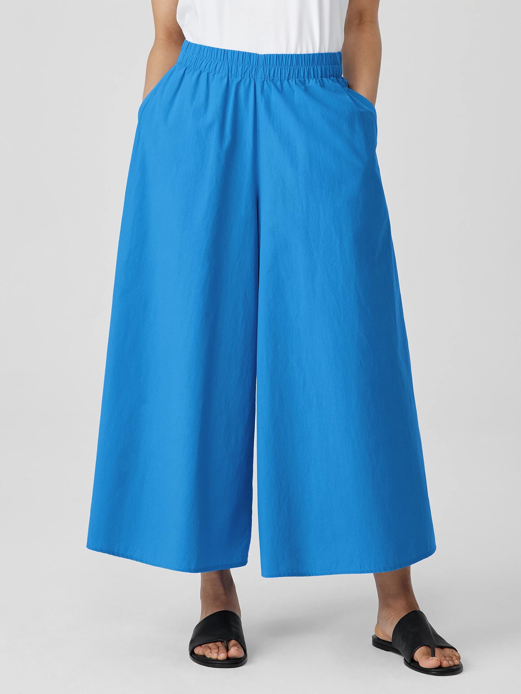 Washed Organic Cotton Poplin Skirt Pant | EILEEN FISHER