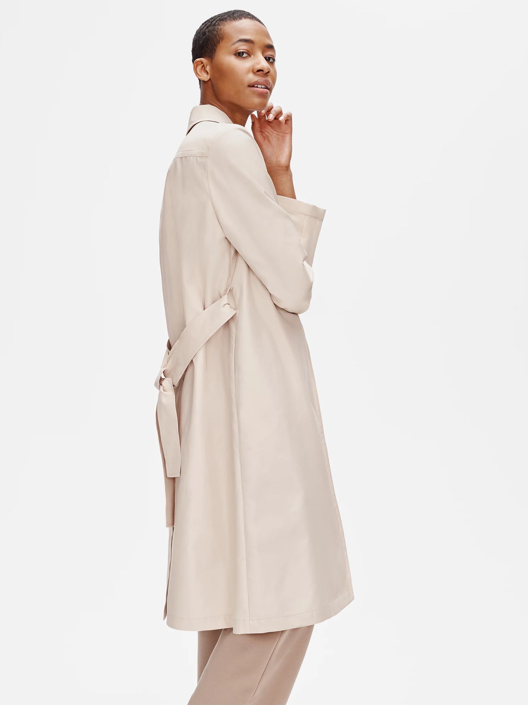 Recycled Polyester Twill Trench Coat | EILEEN FISHER
