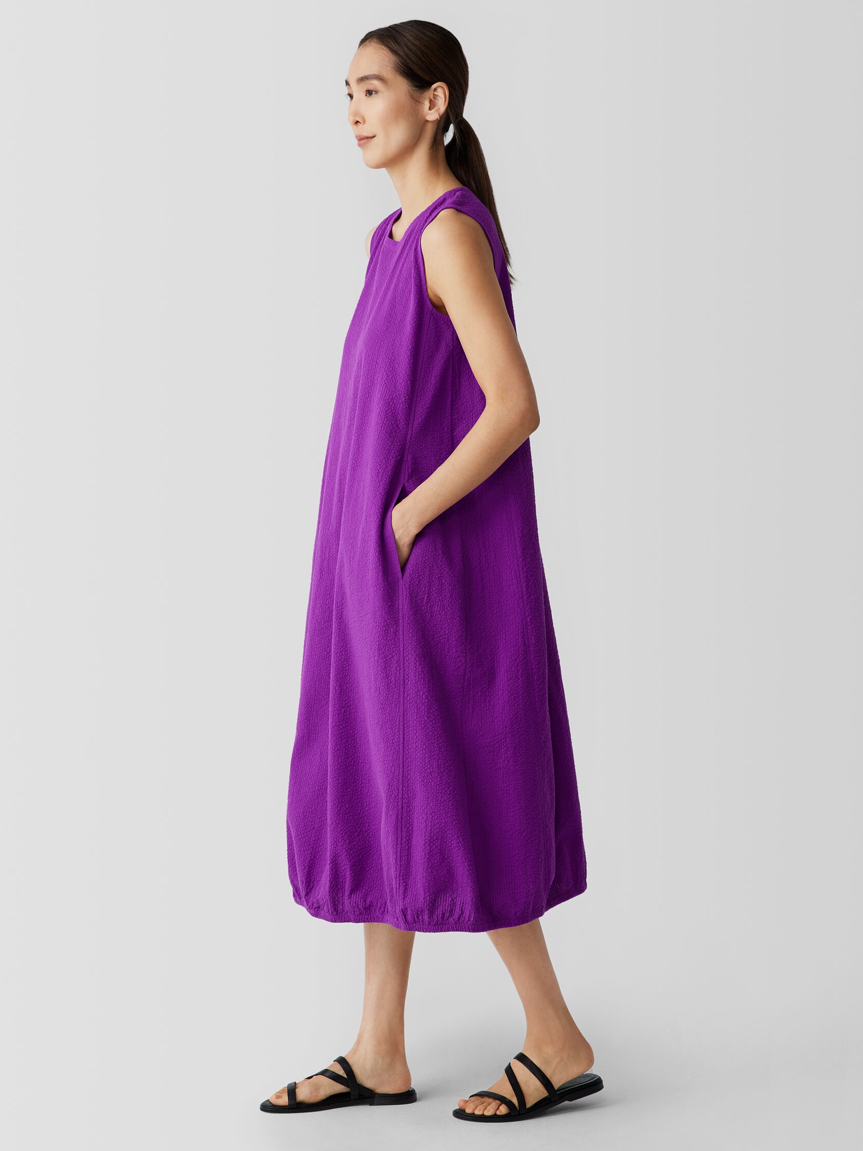 Organic Cotton Ripple Lantern Dress | EILEEN FISHER