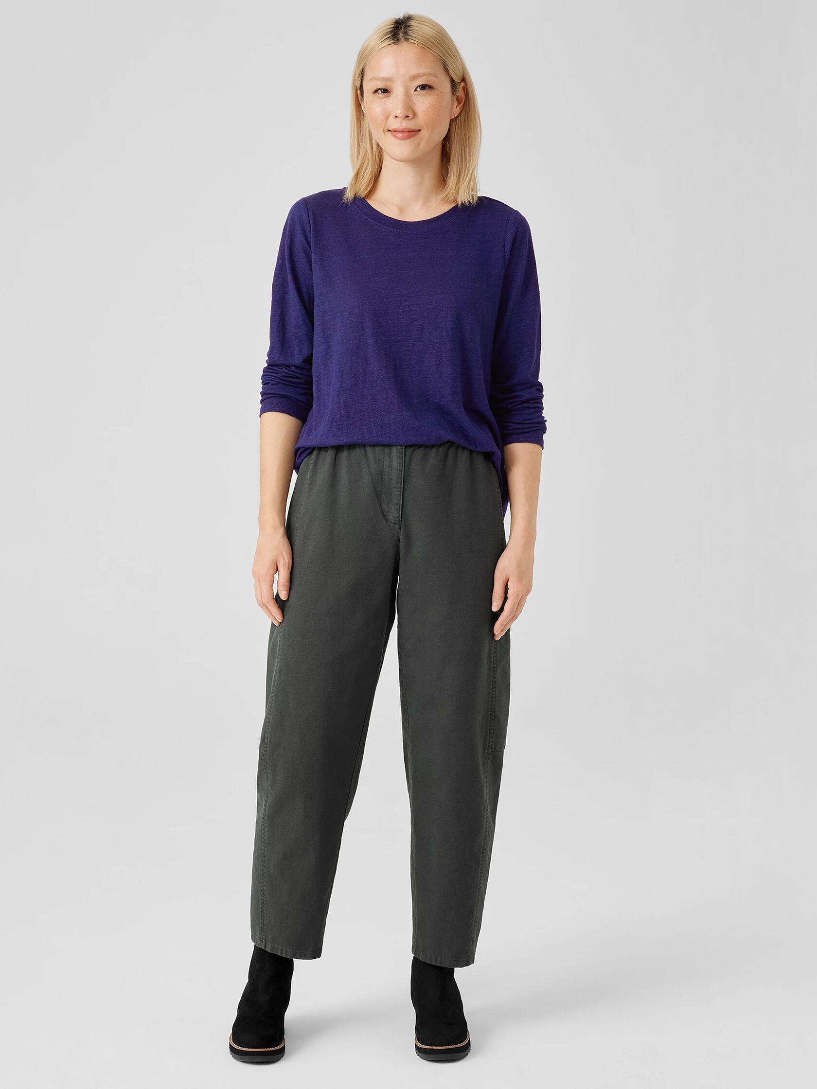 Cotton Hemp Stretch Lantern Pant | EILEEN FISHER