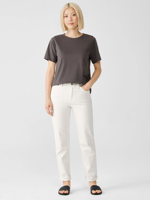 Undyed Organic Cotton Denim High-Waisted Jean | EILEEN FISHER