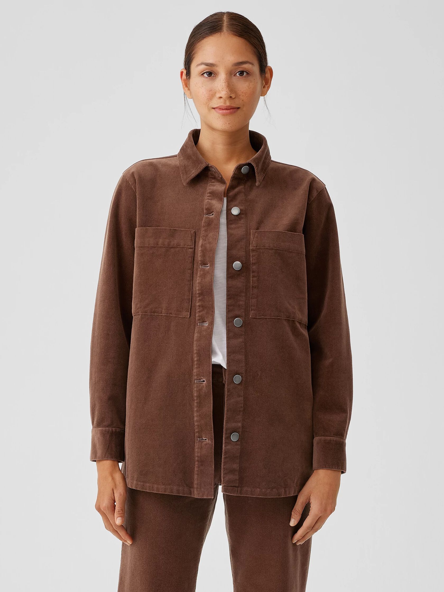 Organic Cotton Stretch Corduroy Shirt Jacket | EILEEN FISHER