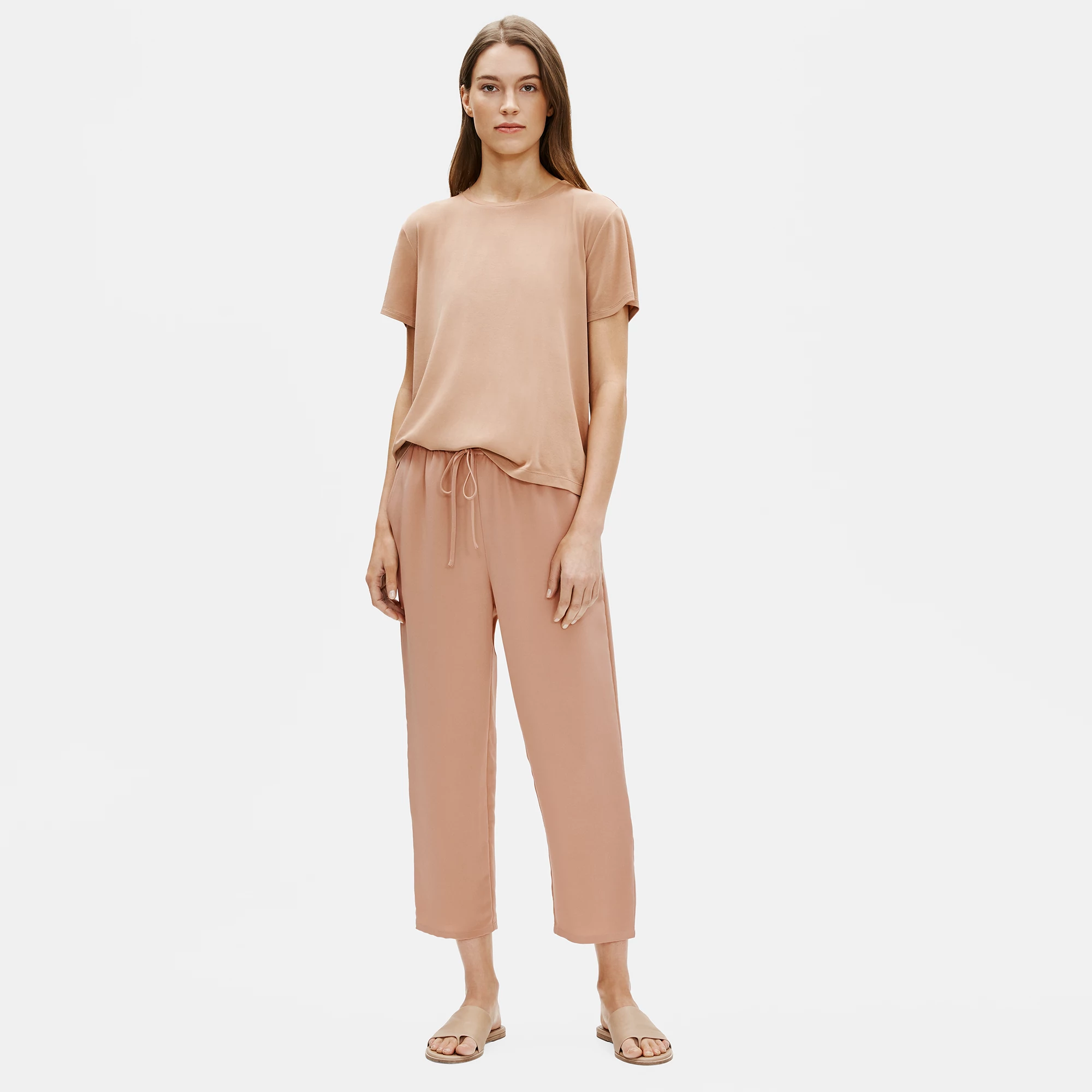 Limited Edition Silk Double Crepe Drawstring Pant | EILEEN FISHER Limited Edition Silk Double Crepe Drawstring Pant | EILEEN FISHER