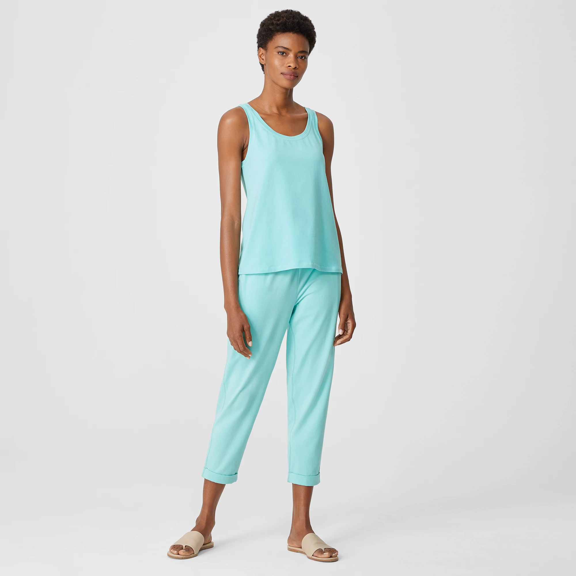Traceable Cotton Jersey Scoop Neck Tank | EILEEN FISHER