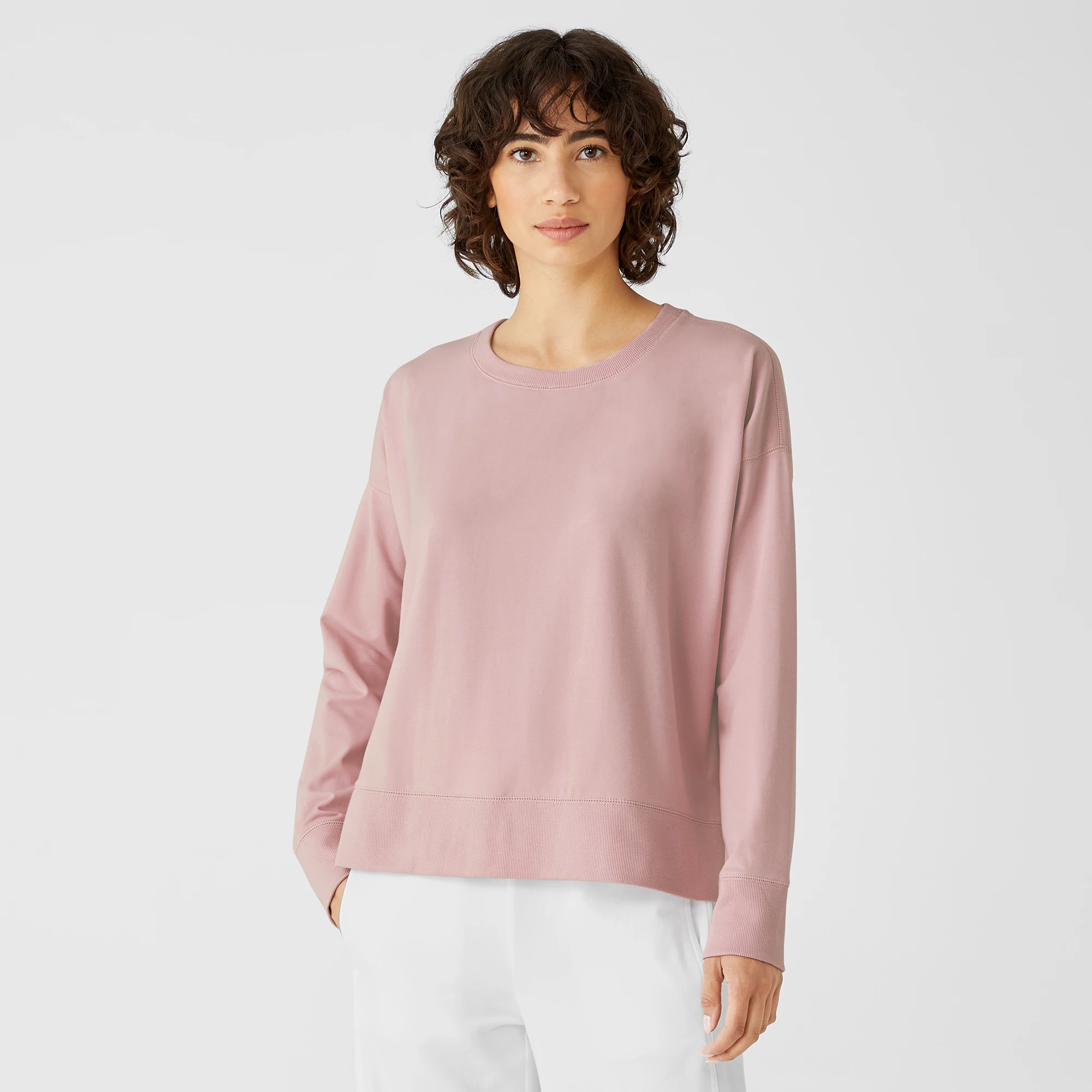 Traceable Cotton Jersey Crew Neck Top | EILEEN FISHER