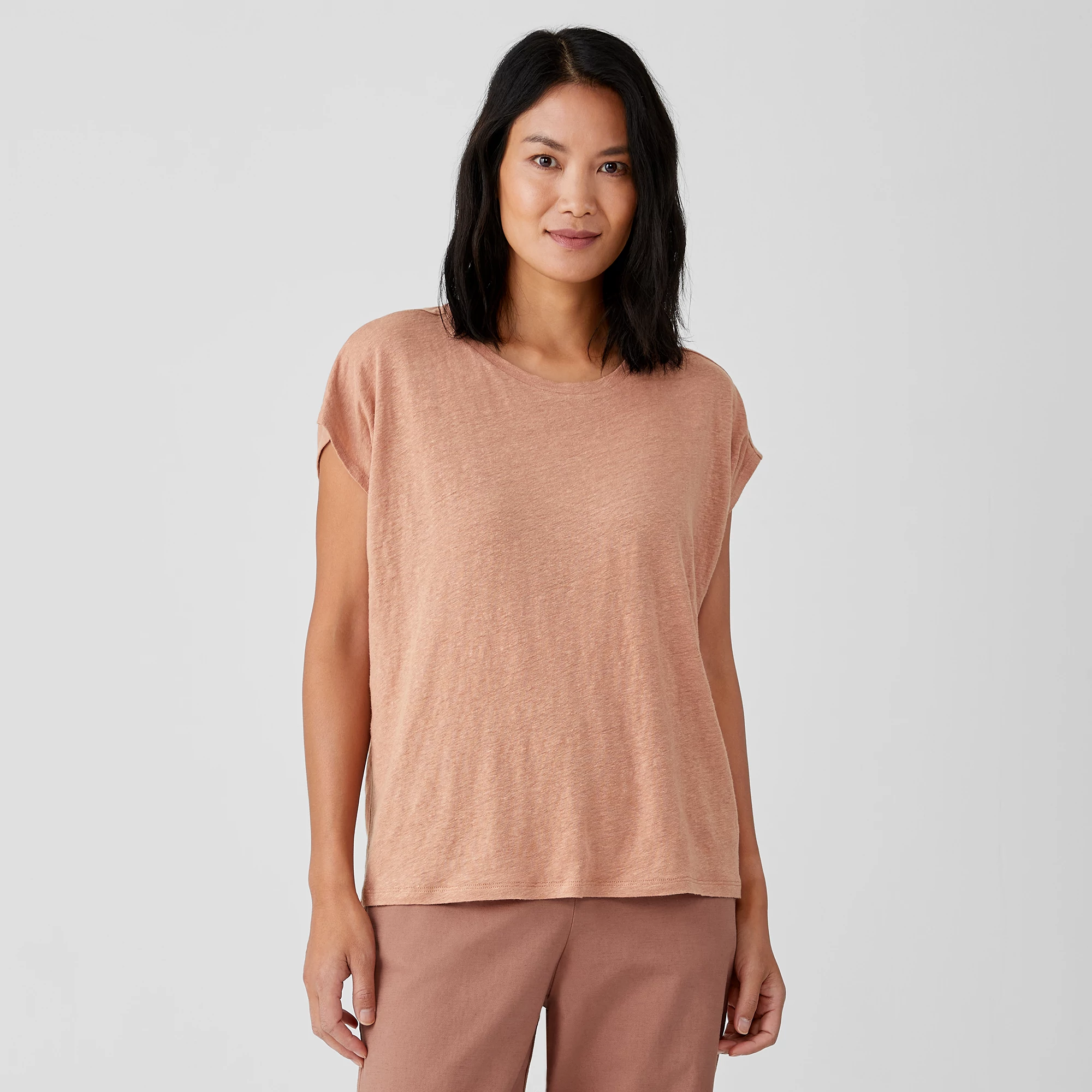 Organic Linen Jersey Square Top | EILEEN FISHER