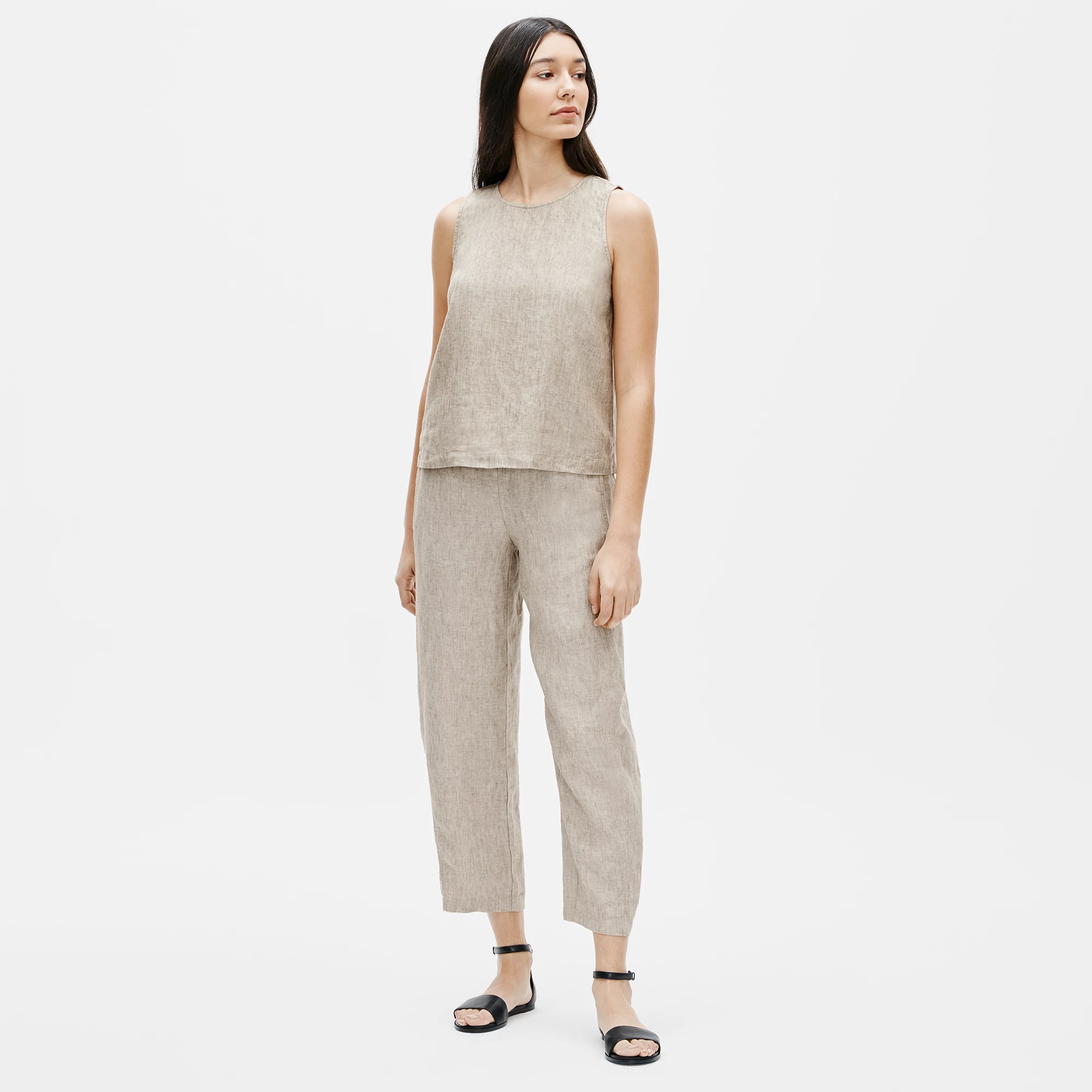 Washed Organic Linen Delave Shell | EILEEN FISHER