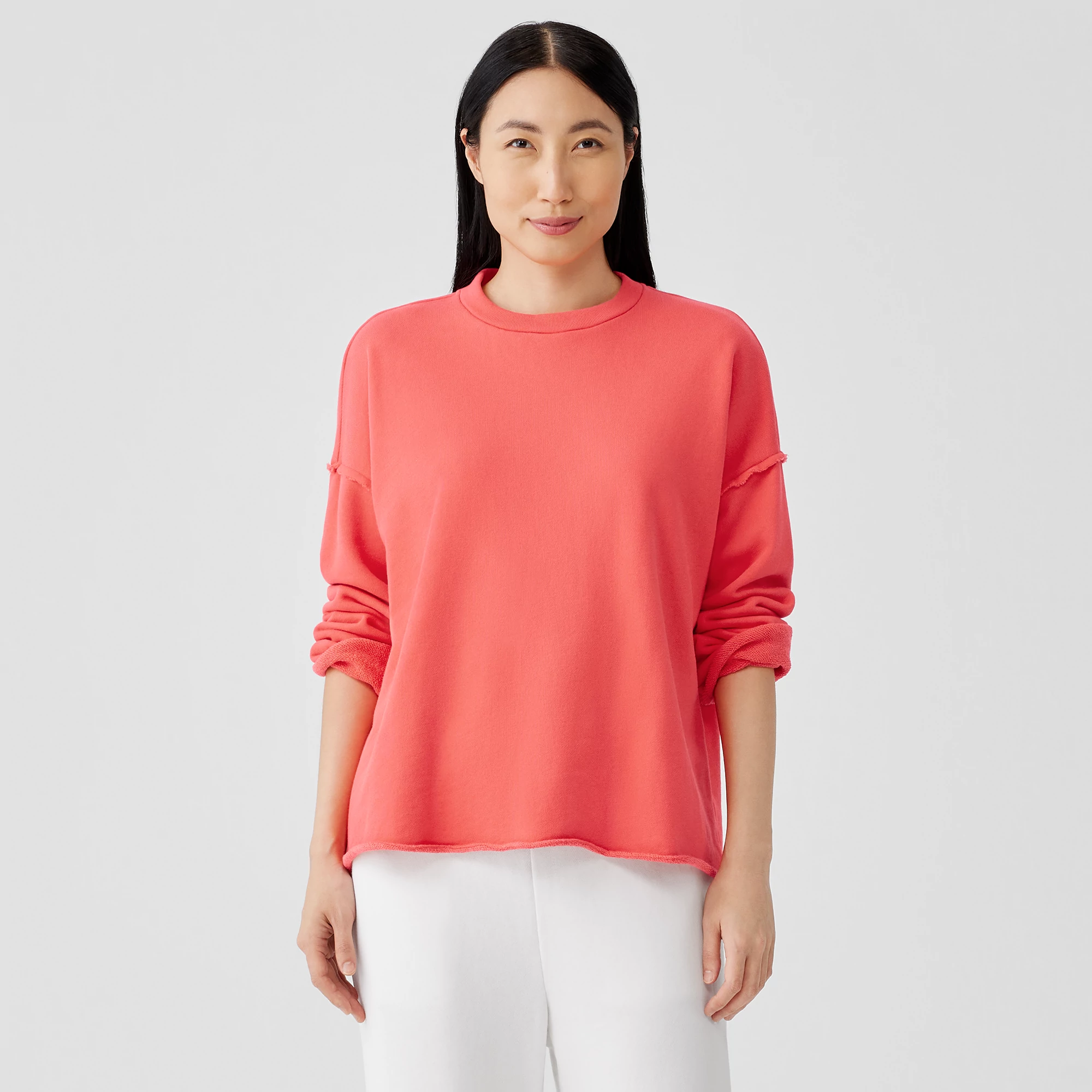 Organic Cotton French Terry Box-Top | EILEEN FISHER