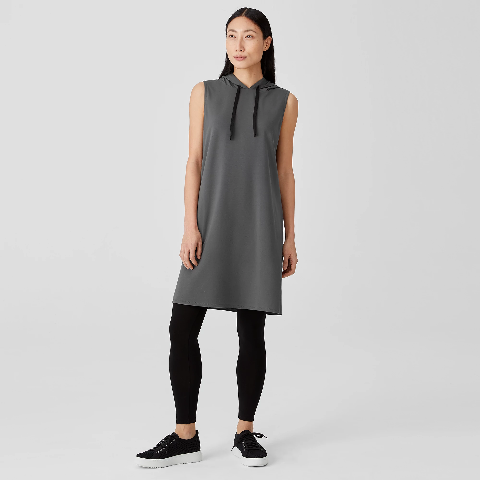 Traceable Organic Cotton Jersey Hooded Dress | EILEEN FISHER