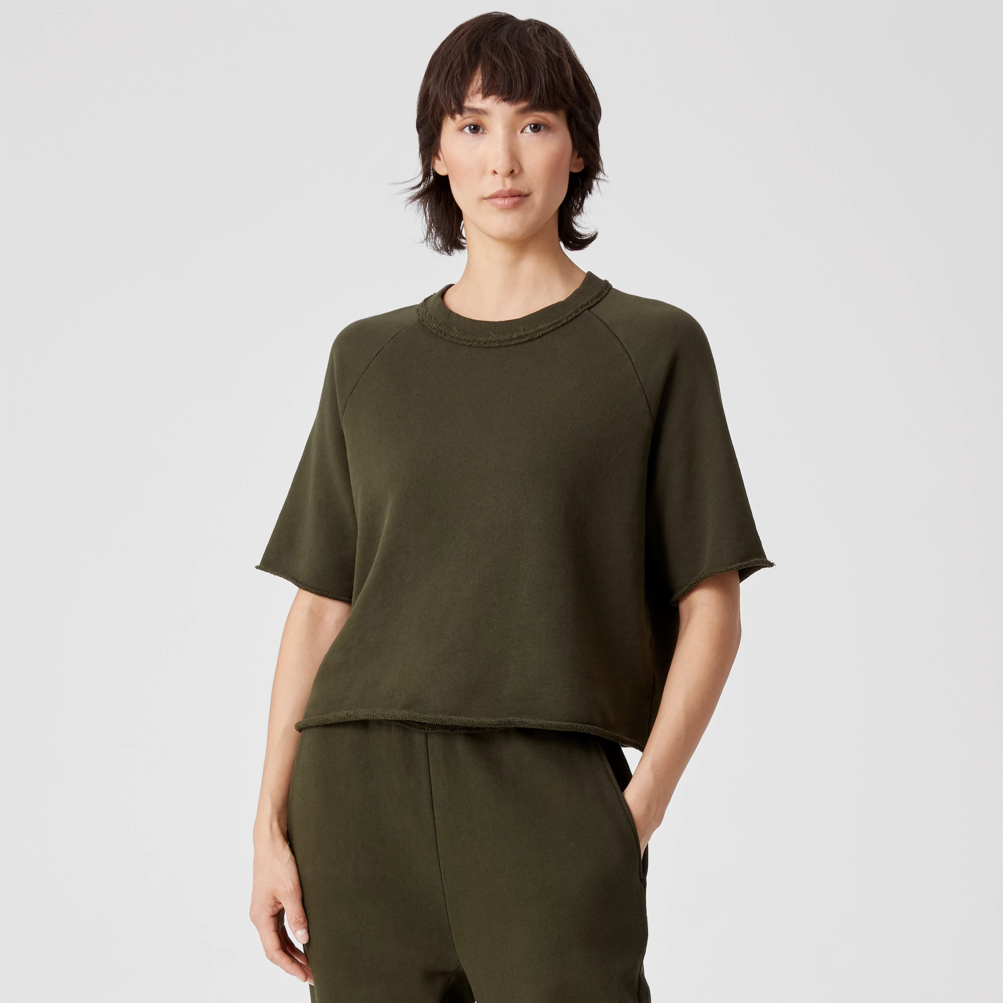 Organic Cotton French Terry Box-Top | EILEEN FISHER
